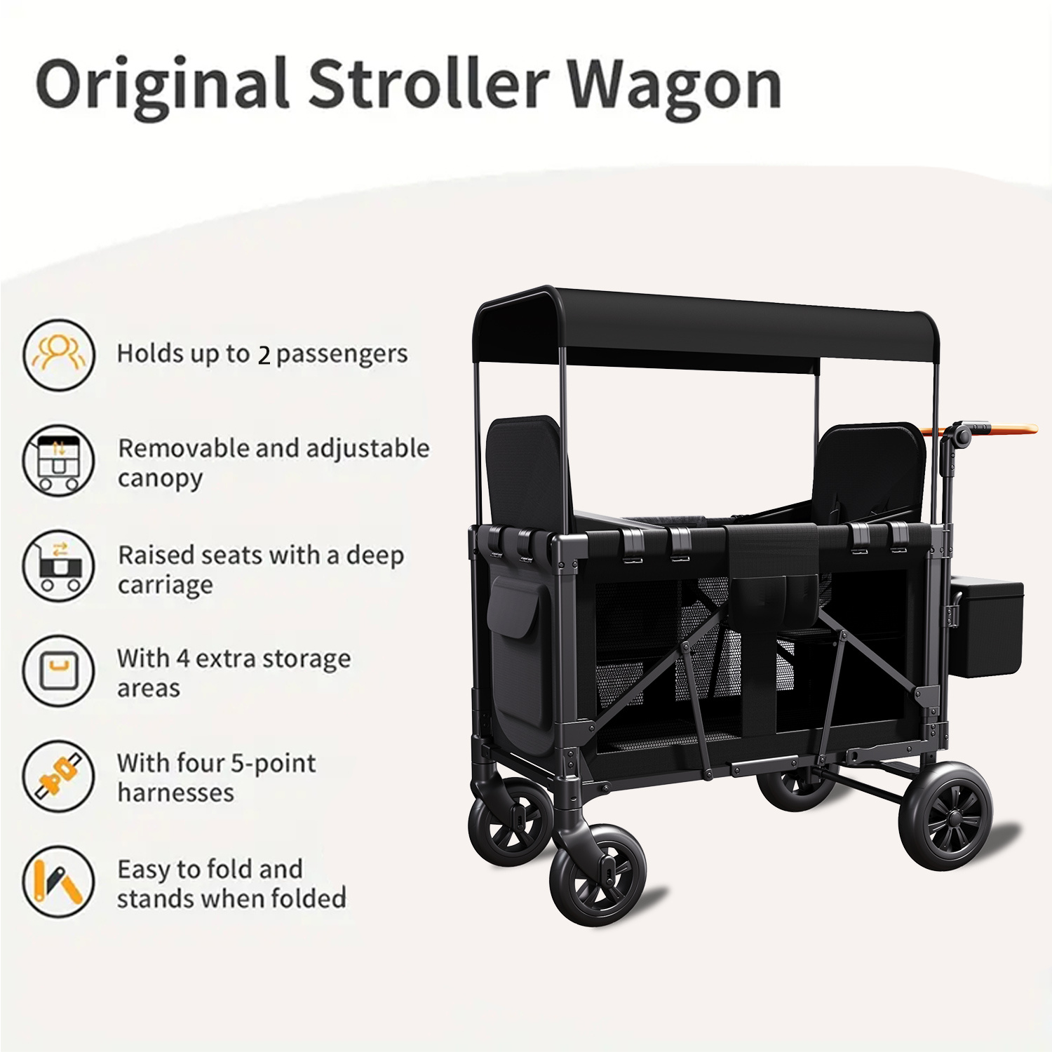 4 seater Stroller Wagon Collapsible - Temu