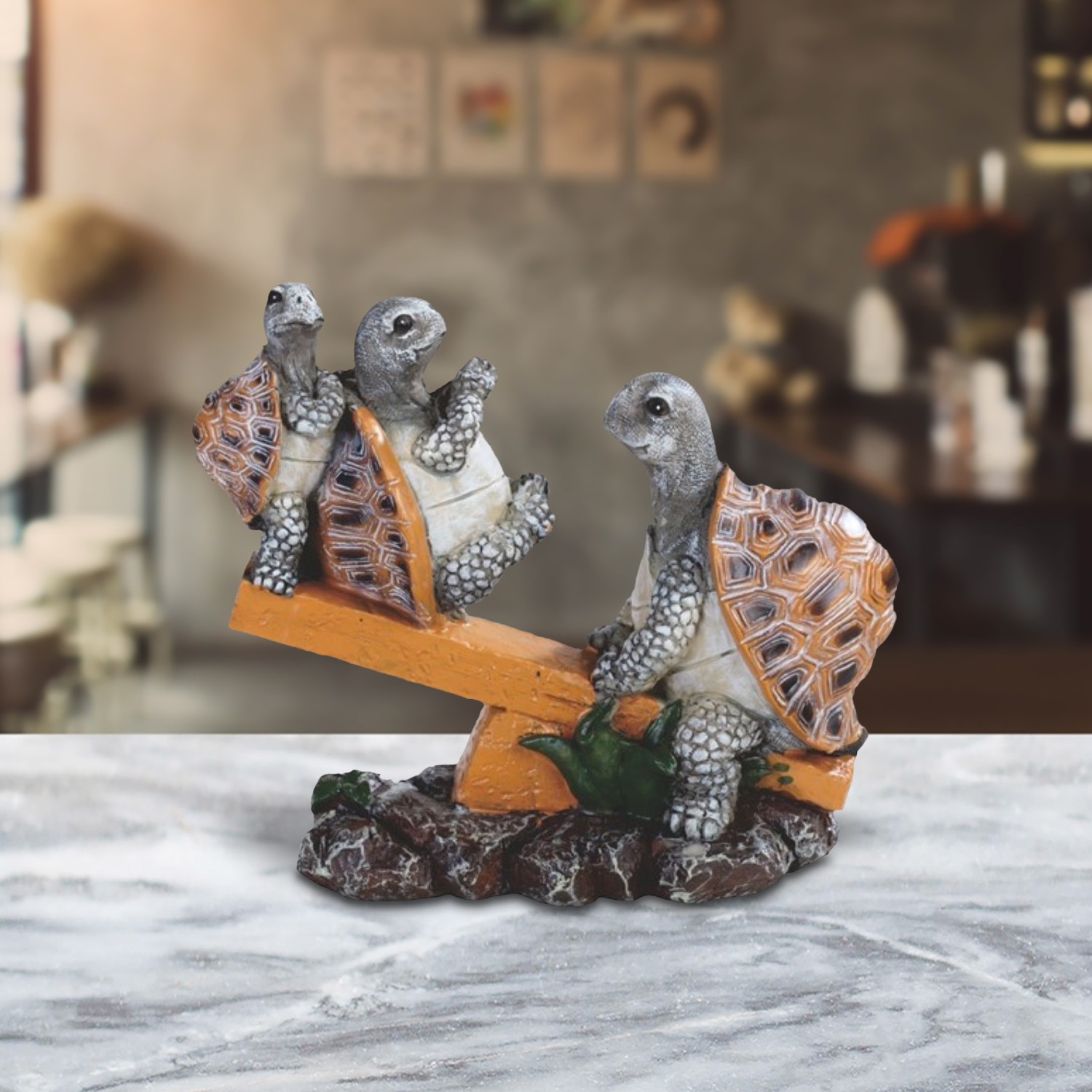 6"h turtle family playing figurine statue ornament - Temu