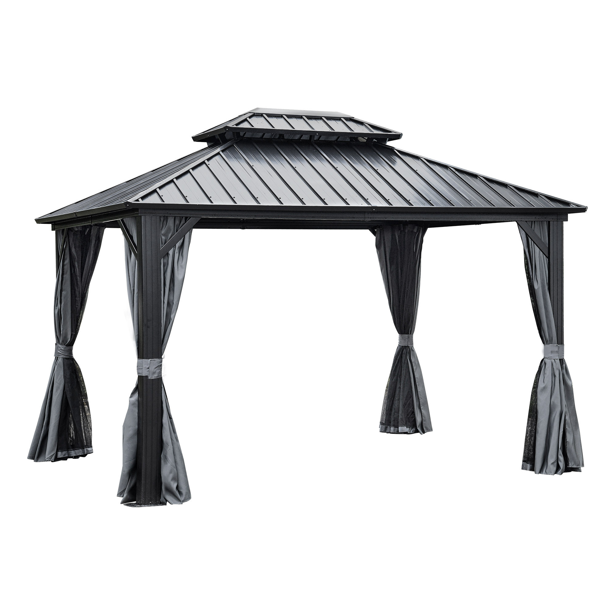 12x10' Heavy Duty Gazebo Galvanized Double Roof Hard - Temu