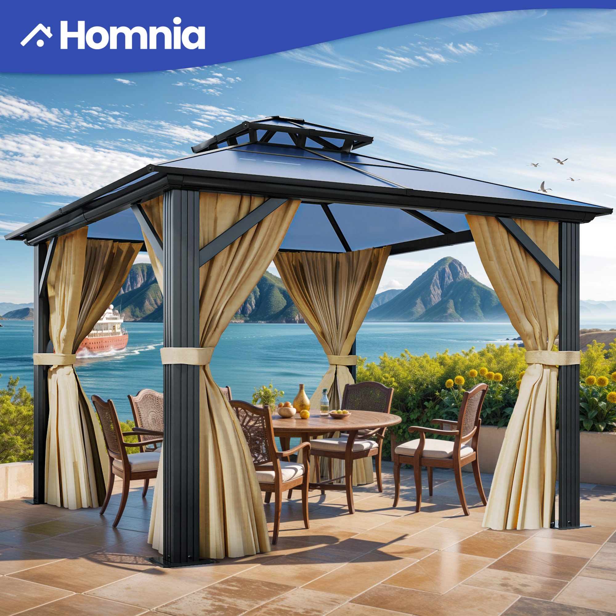 Outdoor Gazebo Patio Double Roof - Temu
