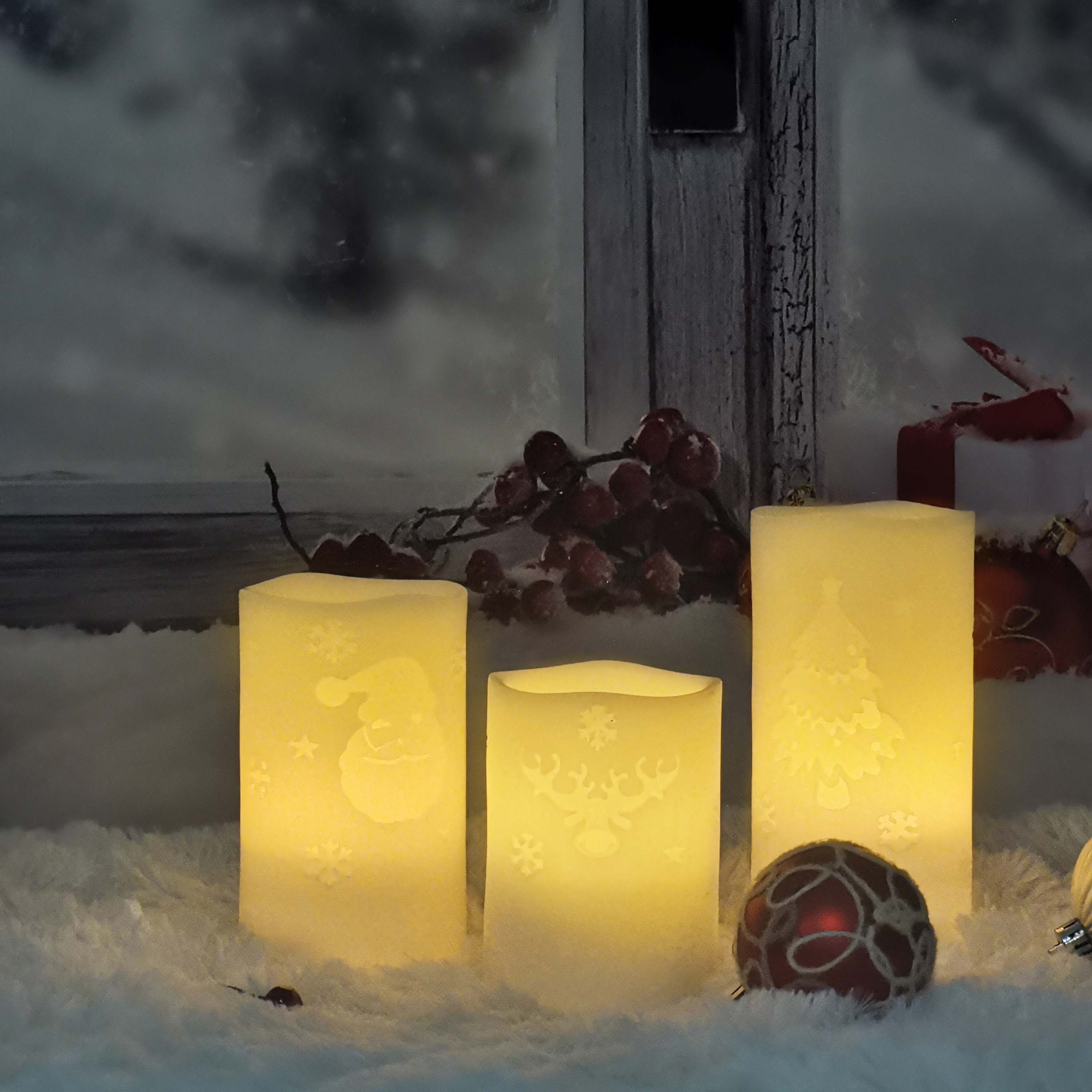 Real Wax Christmas Battery Operated Flameless Candles Remote - Temu