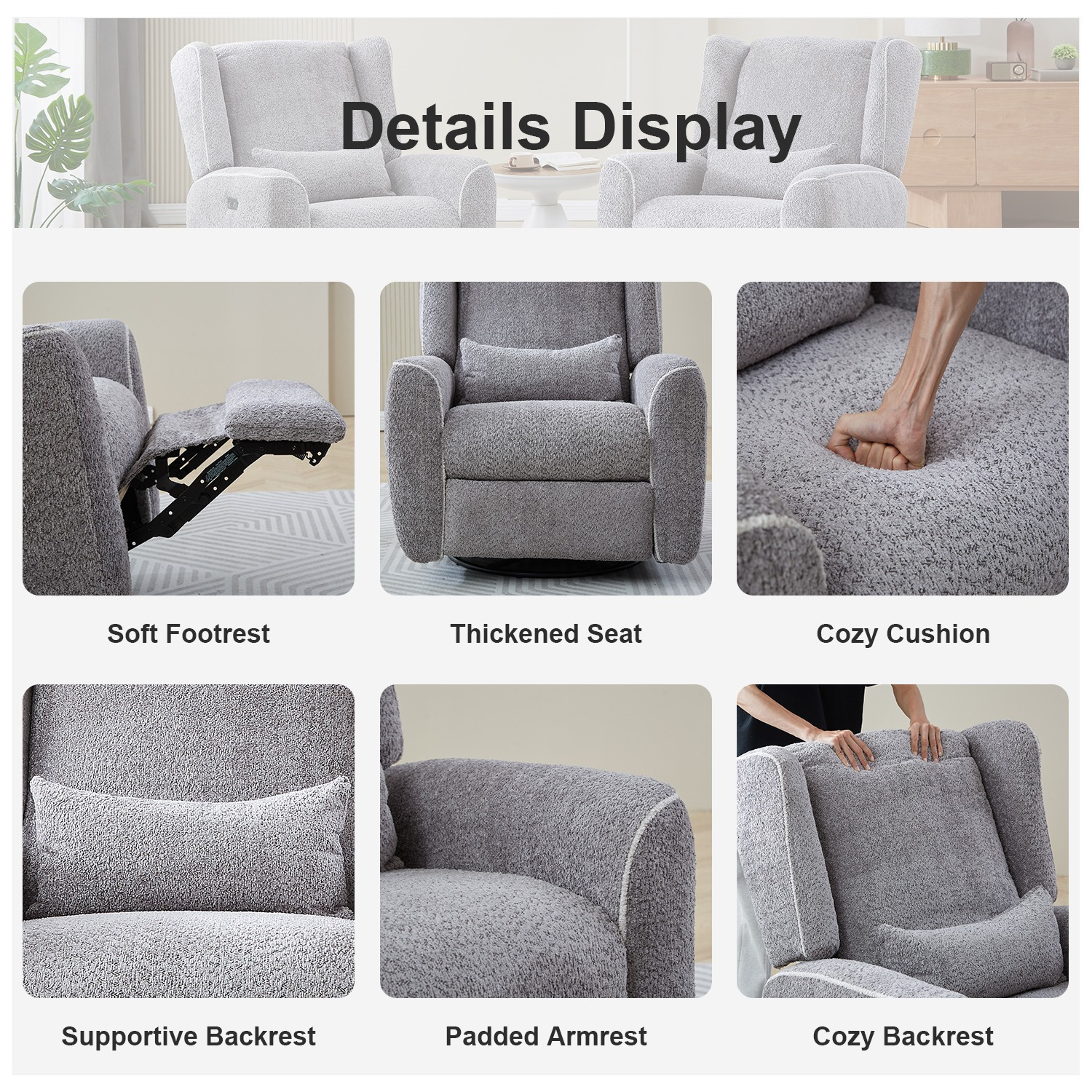 Swivel Glider Rocker Chair Swivel Rocking - Temu