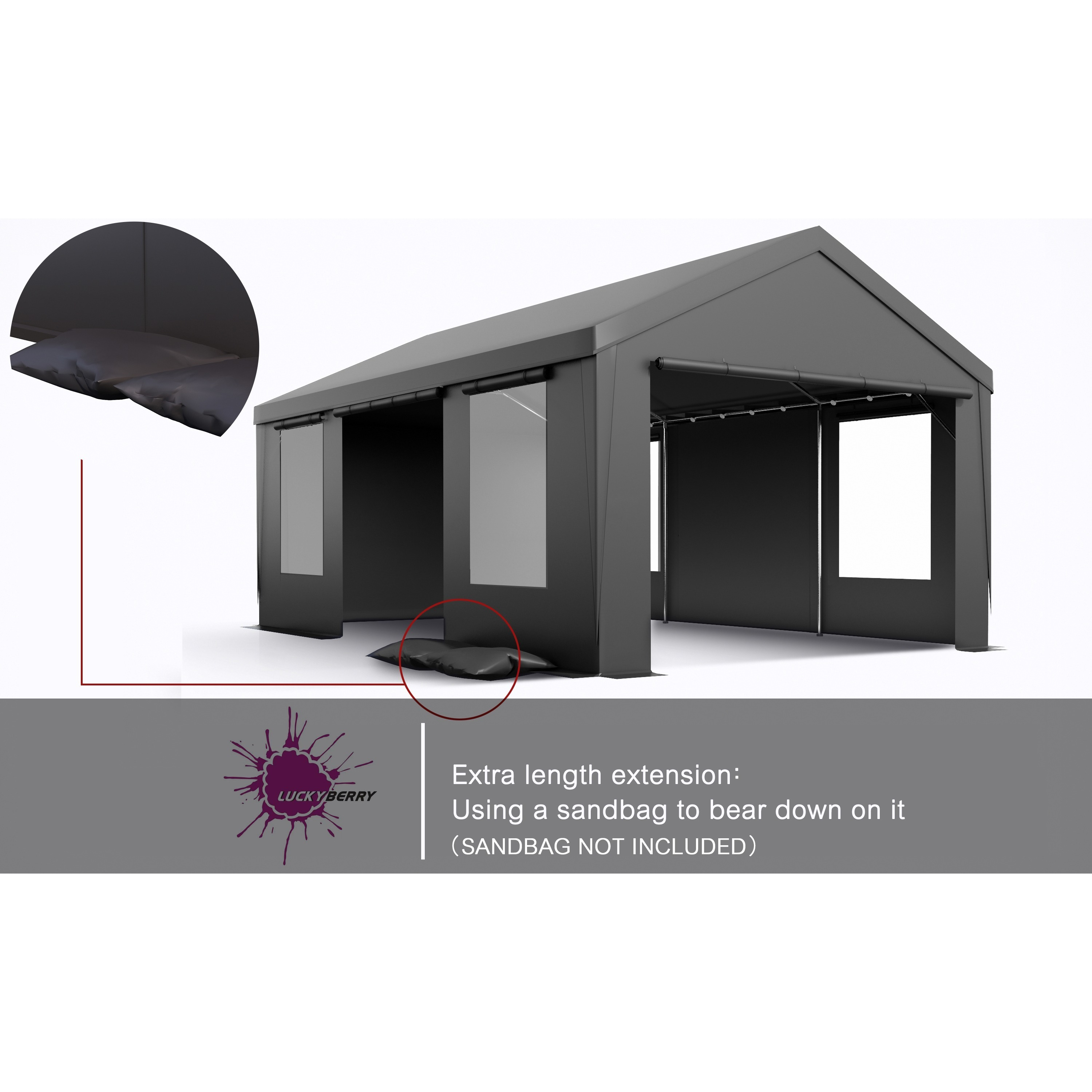 W X . D Carport Galvanized Steel Portable Garage Storage - Temu