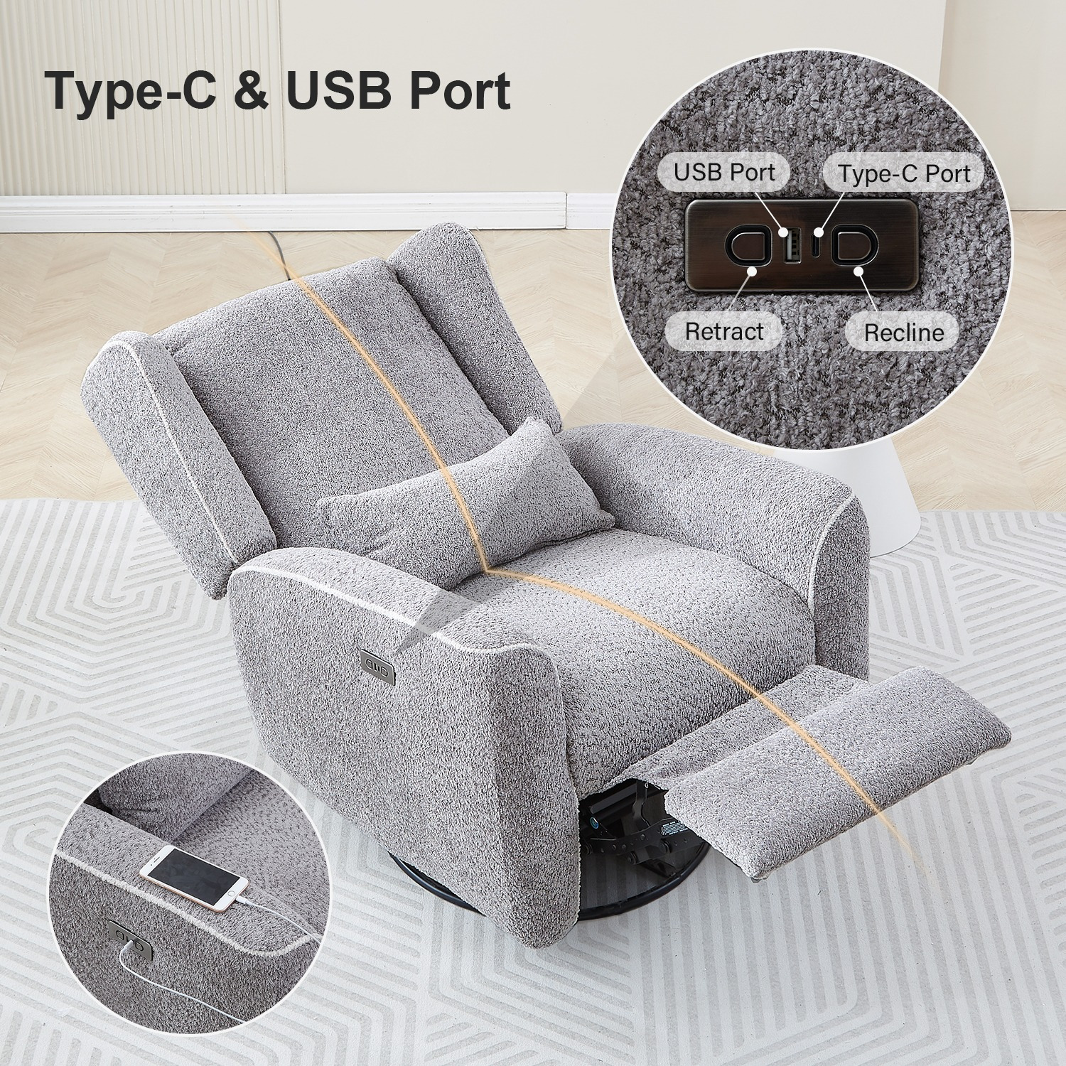 Swivel Glider Rocker Chair Swivel Rocking - Temu