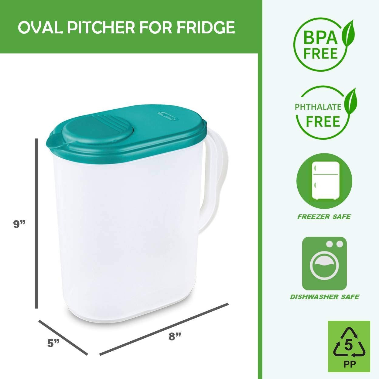 1 gallon Slim Water Pitcher Lid – Bpa free Clear - Temu