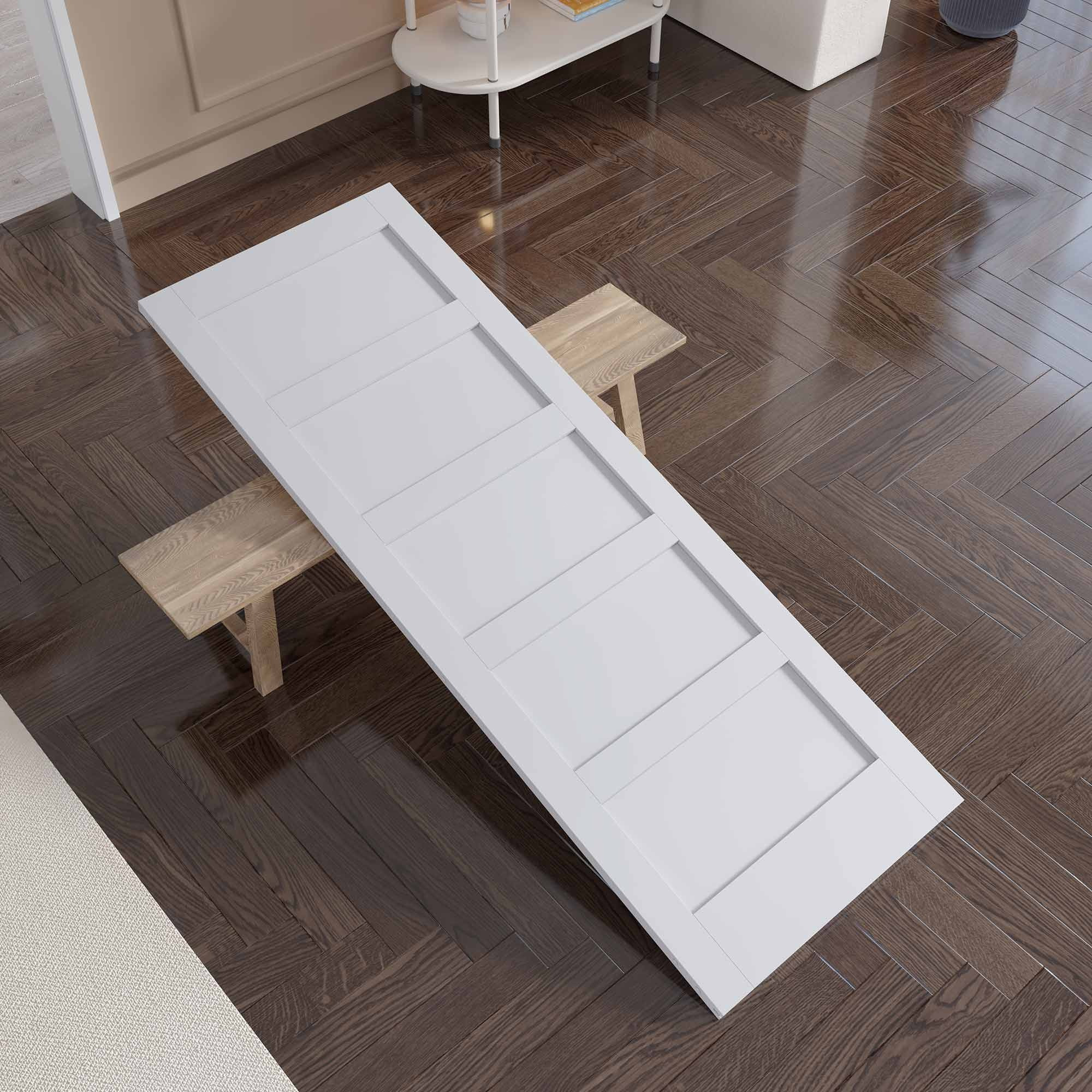 5 panel Sliding Barn Door Hardware Kit Solid Wood Mdf White - Temu