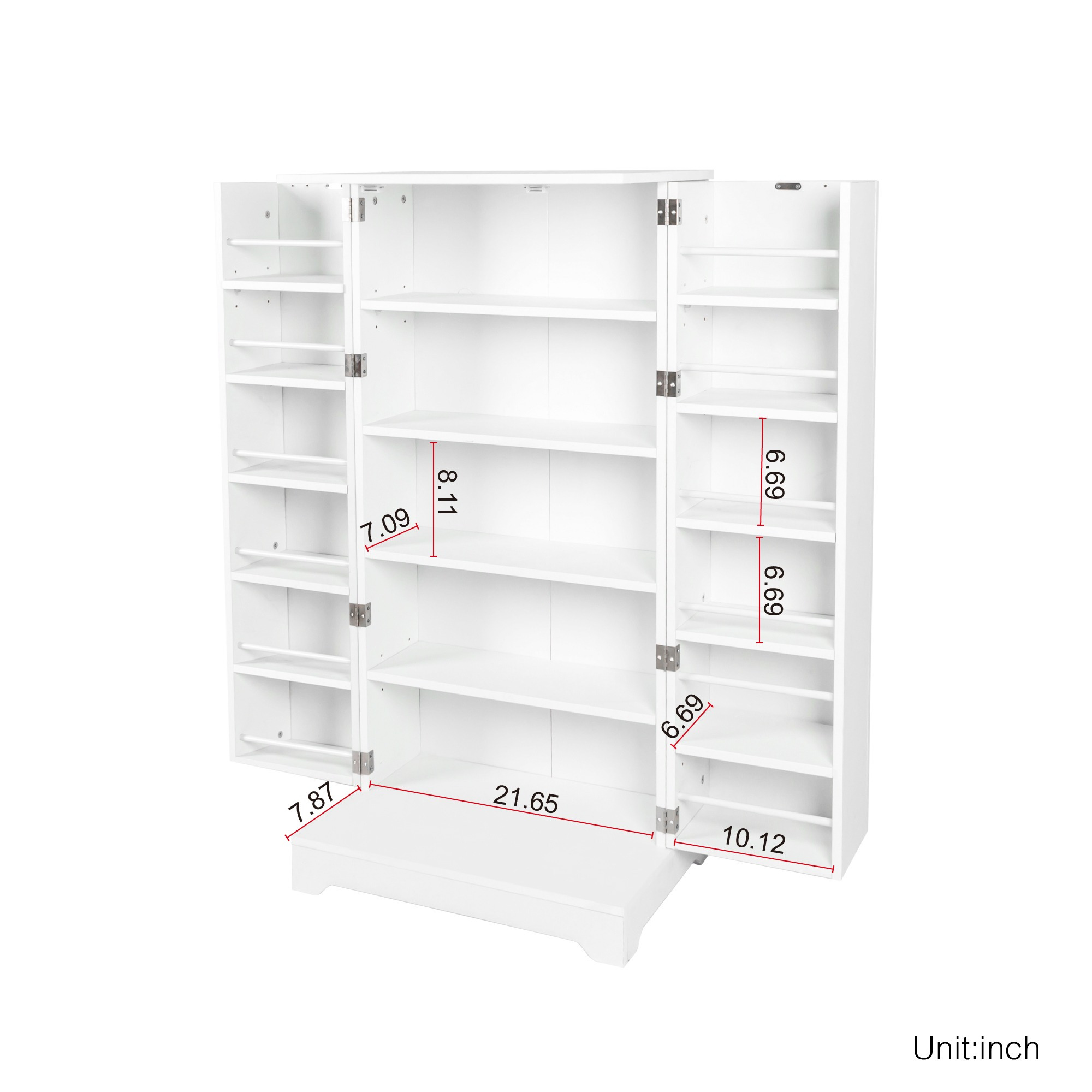Kitchen Storage Cabinet Adjustable Shelves Racks Doors - Temu