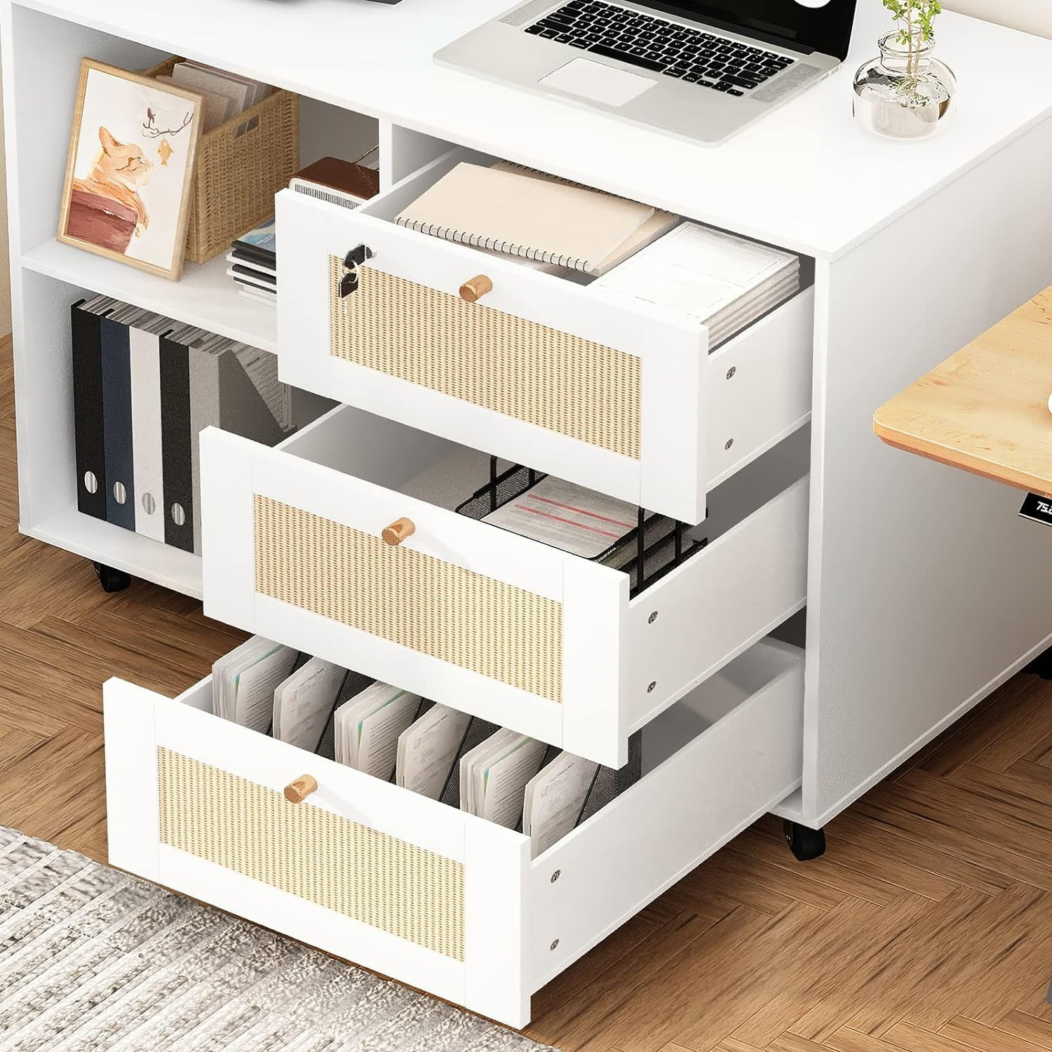 filing cabinet home office lockable wheels mobile printer - Temu