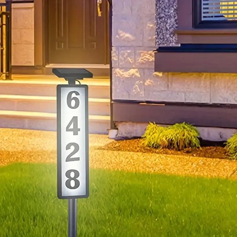 Solar Doorplate Light, Automatically Lights , Outdoor Address Number ...