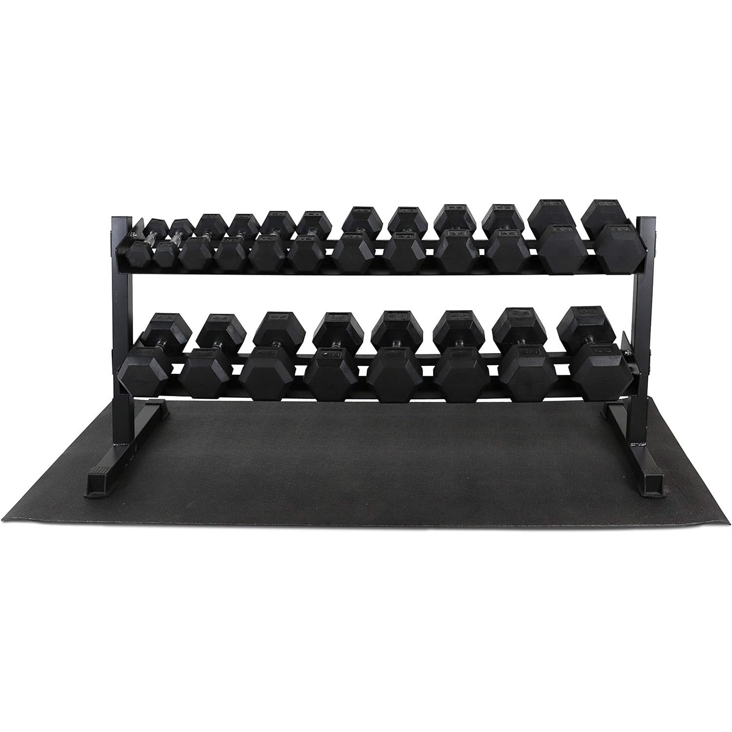 Rubber Coated Hex Dumbbell Set Multiple Weight Color - Temu