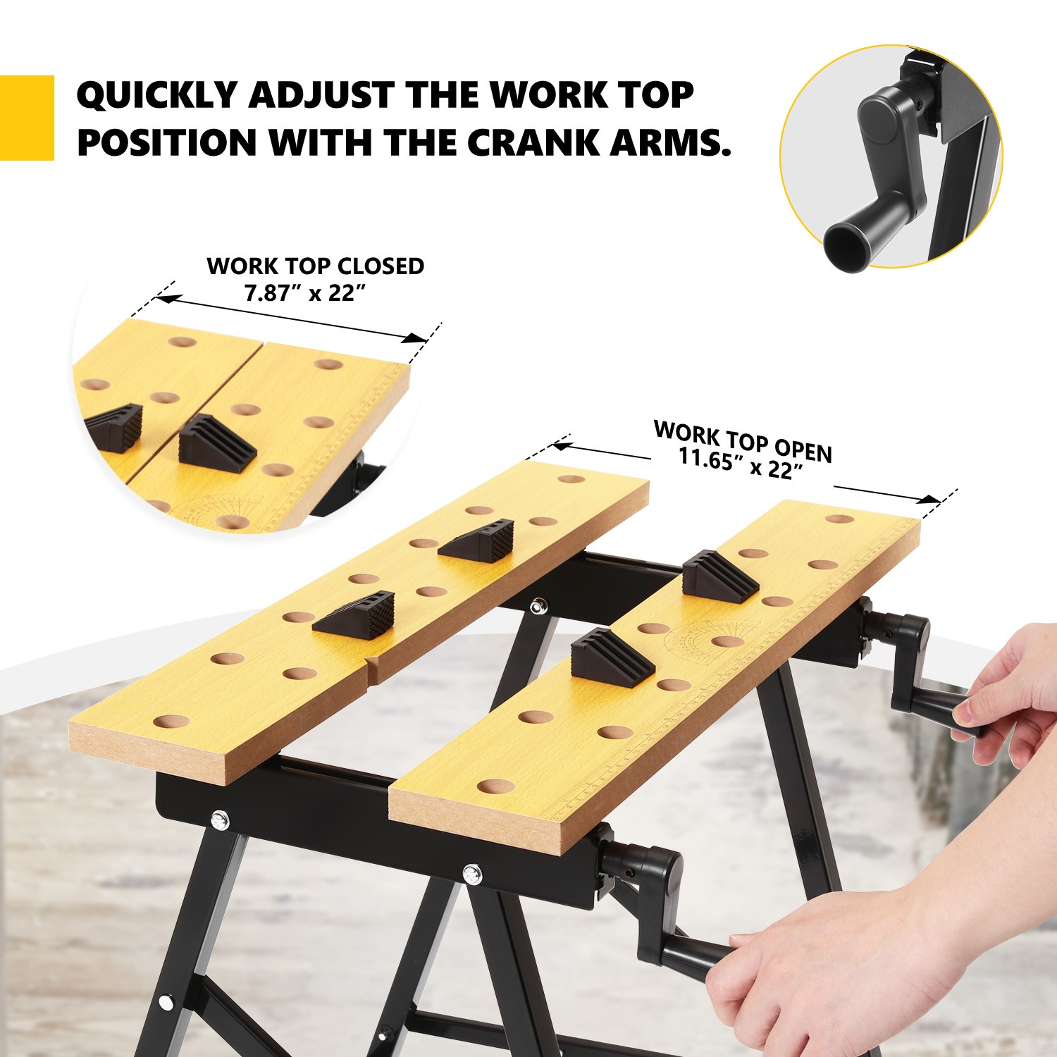 adjustable workbench portable foldable multi purpose with measuring ...