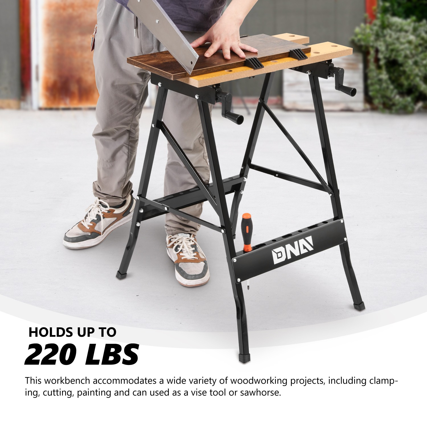 adjustable workbench portable foldable multi purpose with measuring ...