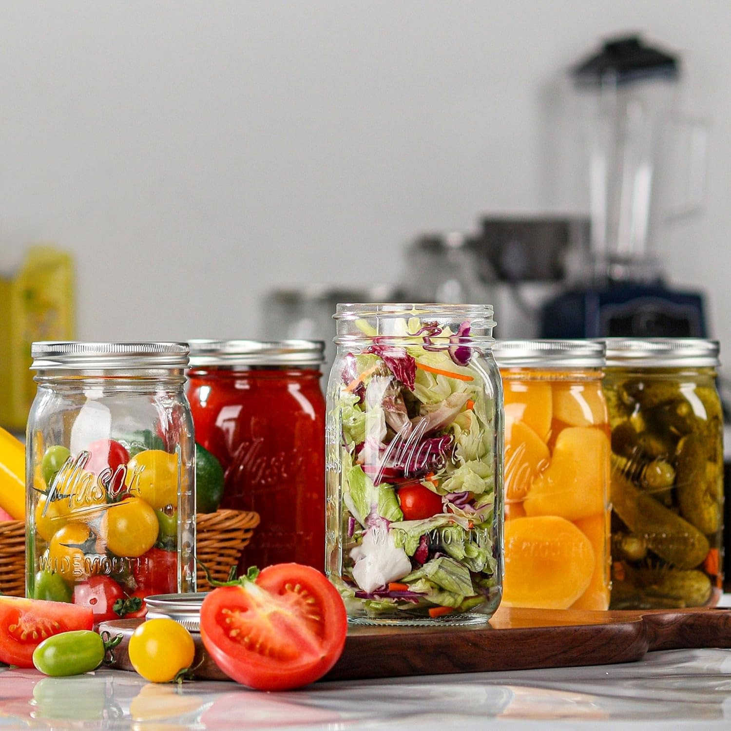 wide mouth mason jars large glass mason jars airtight lids - Temu