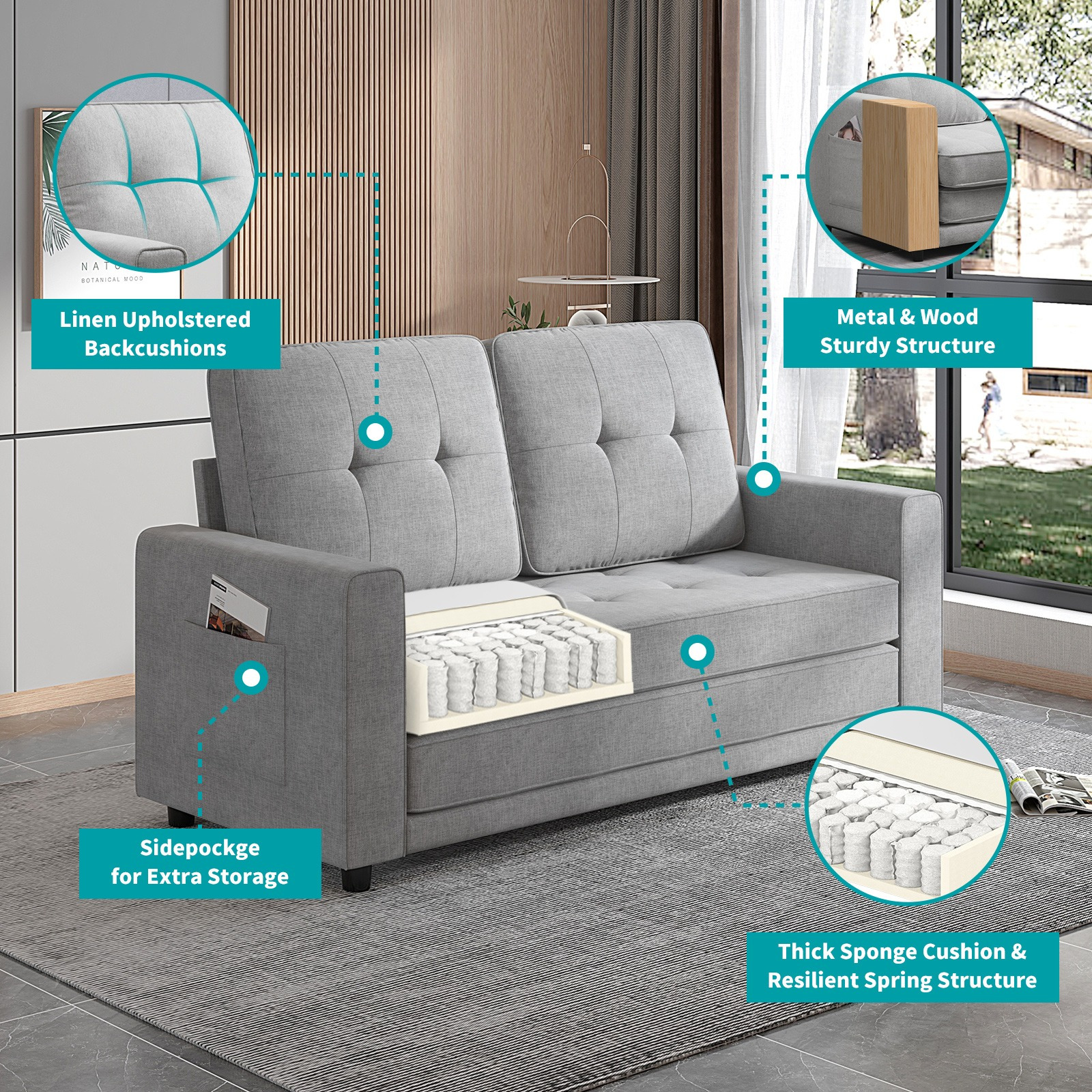 2 in 1 floor sleeper sofa bed pull sofa bed couch loveseat - Temu