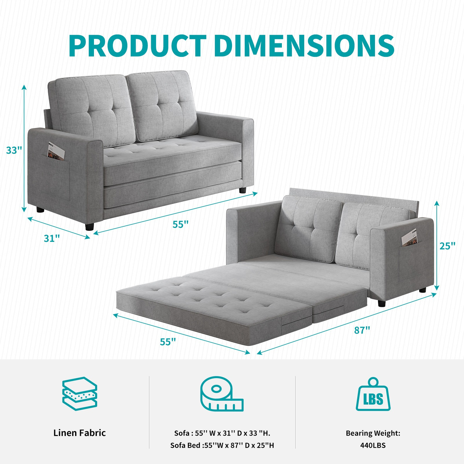 2 in 1 floor sleeper sofa bed pull sofa bed couch loveseat - Temu