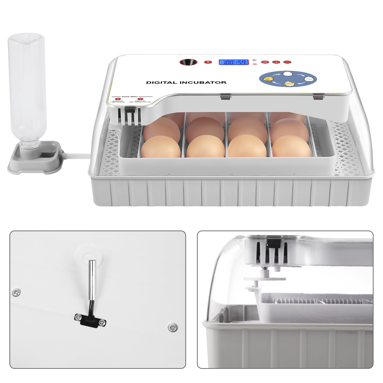 20 Eggs Incubators Hatching Eggs Display Auto - Temu