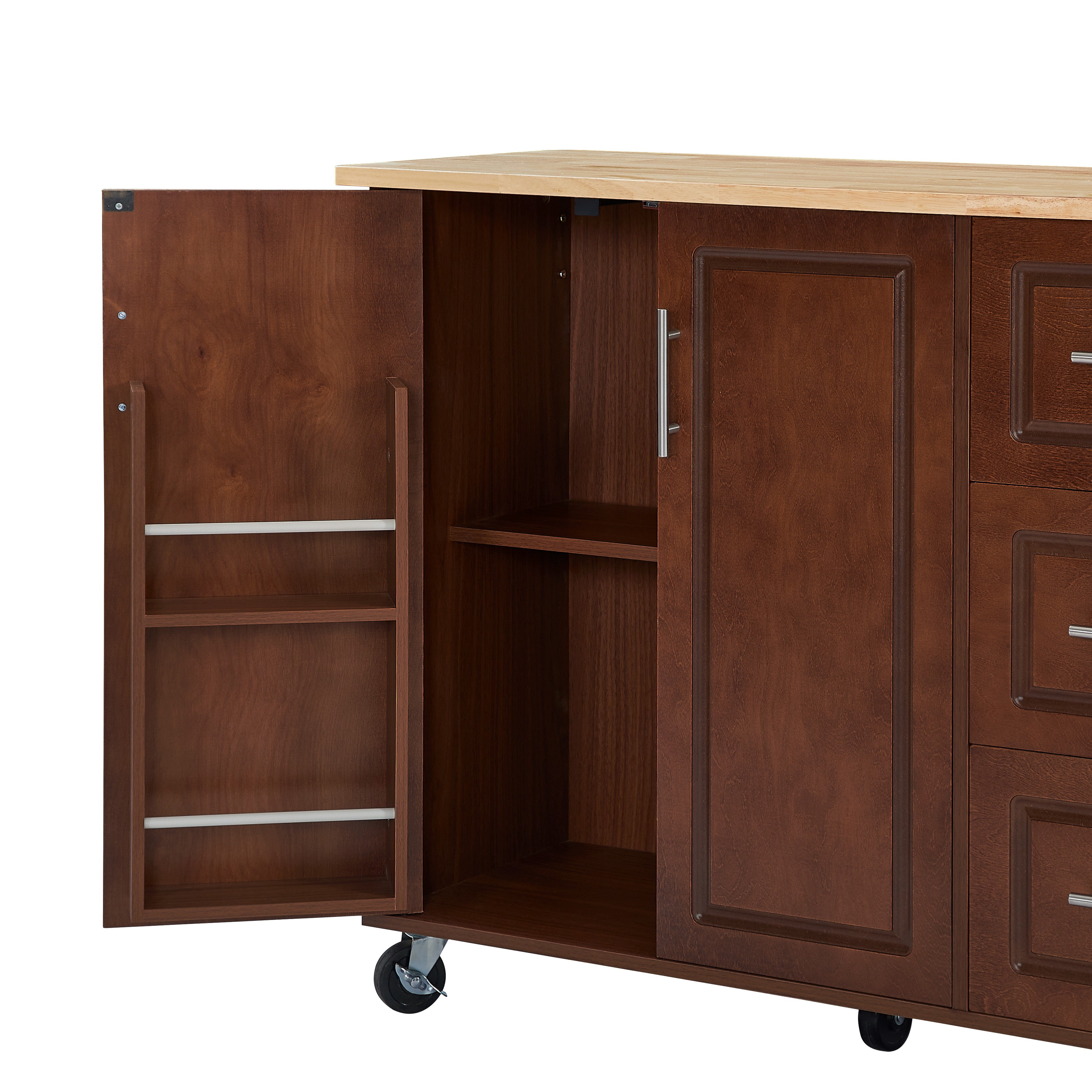 Kitchen Island Drop Leaf Countertop Rolling Kitchen Island - Temu