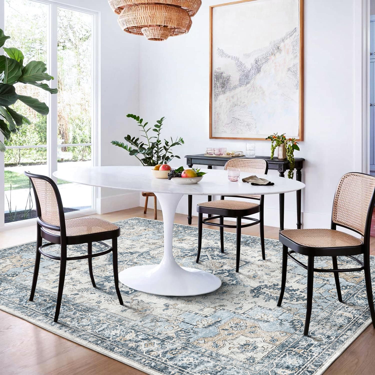 Area Rugs Living Room Machine Washable Rug Non Slip Vintage - Temu