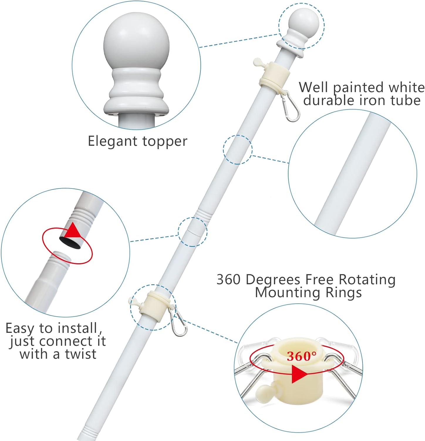 Flag Pole American Flag Free Flag Poles - Temu