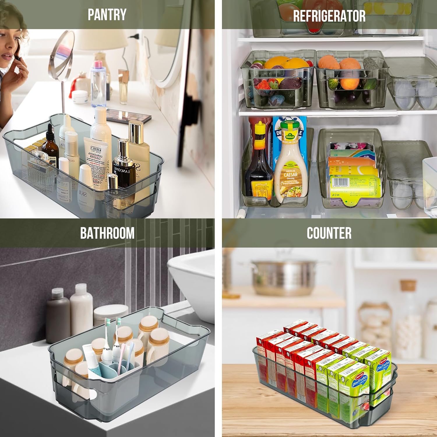 Refrigerator Organizers Fridge Organizer Bins - Temu