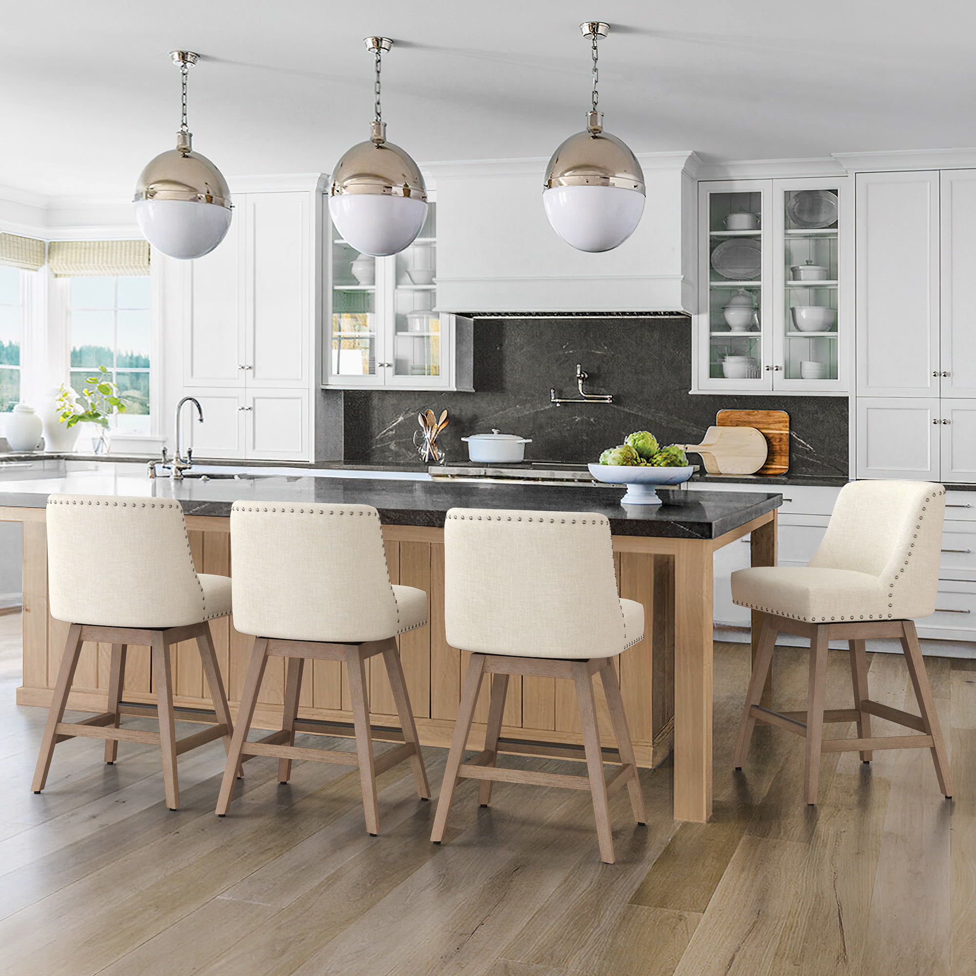 bar stools chairs swivel counter stools back solid wood legs Temu