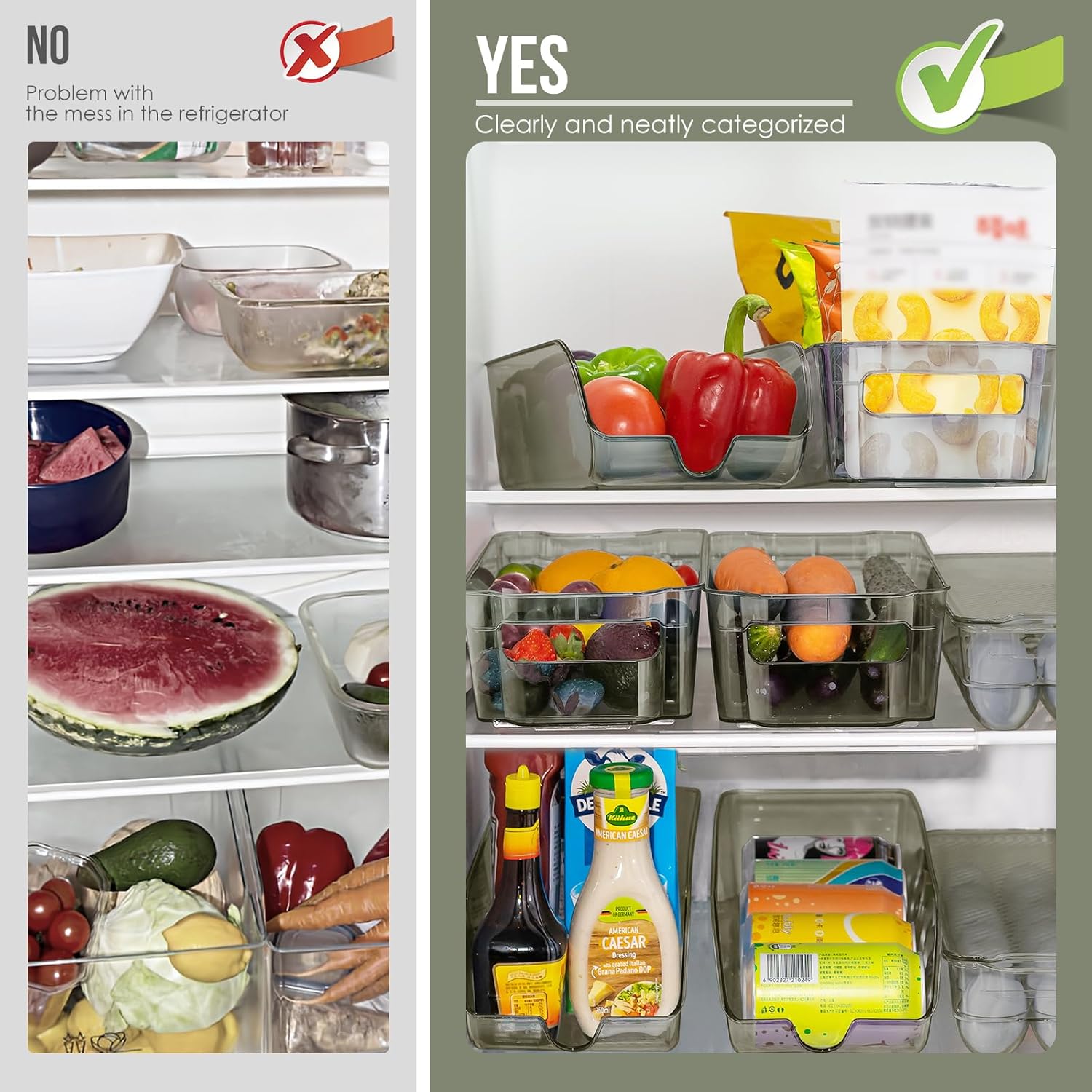Refrigerator Organizers Fridge Organizer Bins - Temu