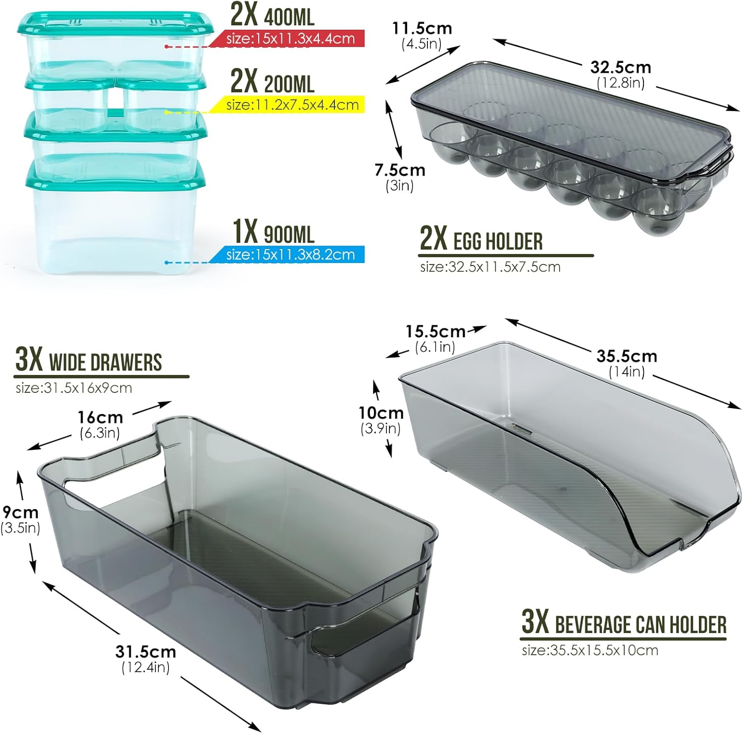 Refrigerator Organizers Fridge Organizer Bins - Temu