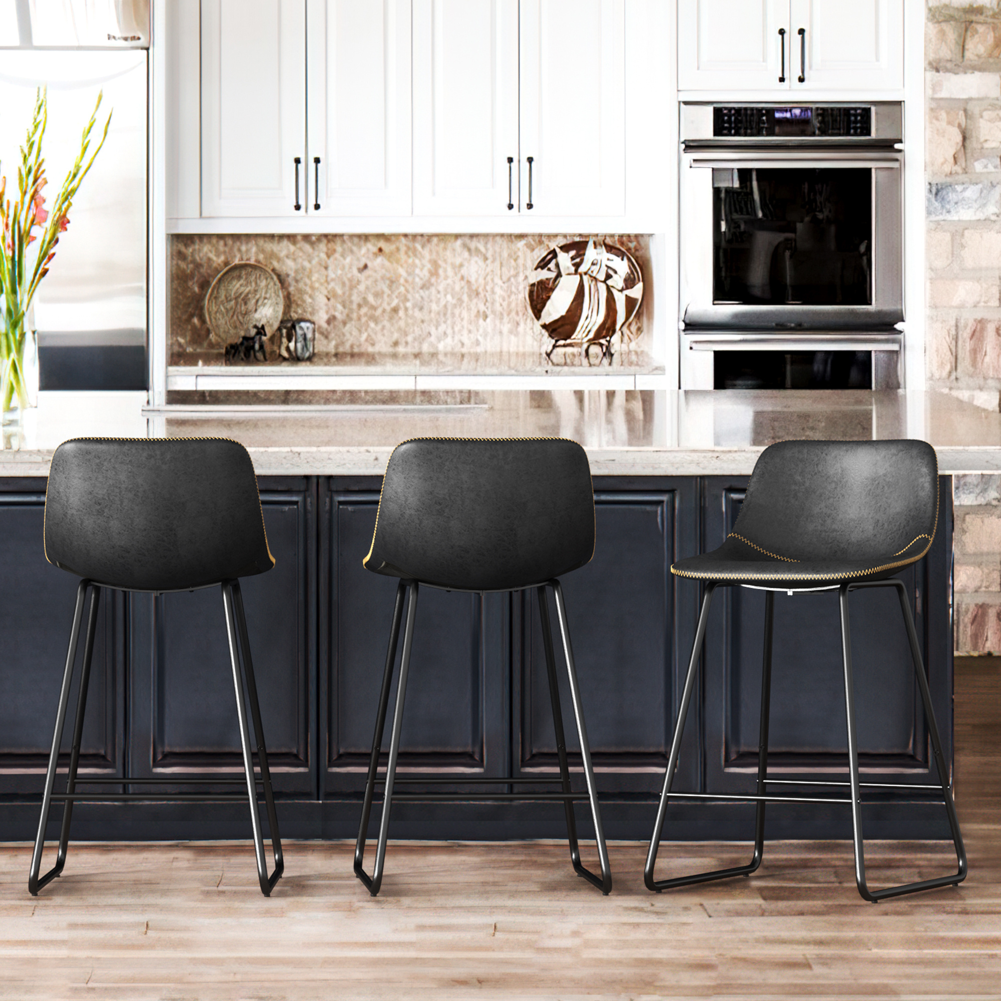 bar stools chairs leather barstools modern counter Temu