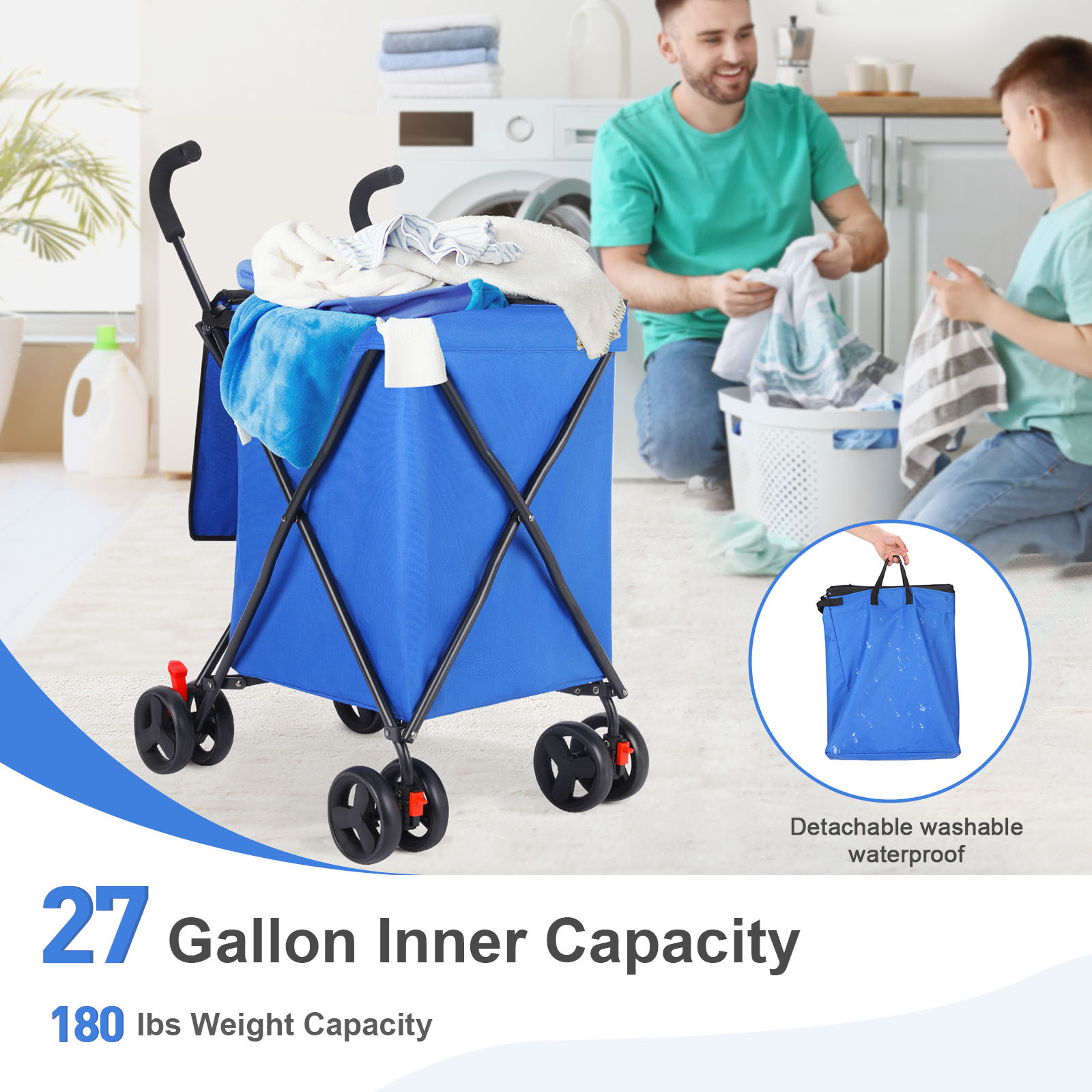 Folding Shopping Utility Cart Water resistant Heavy duty - Temu