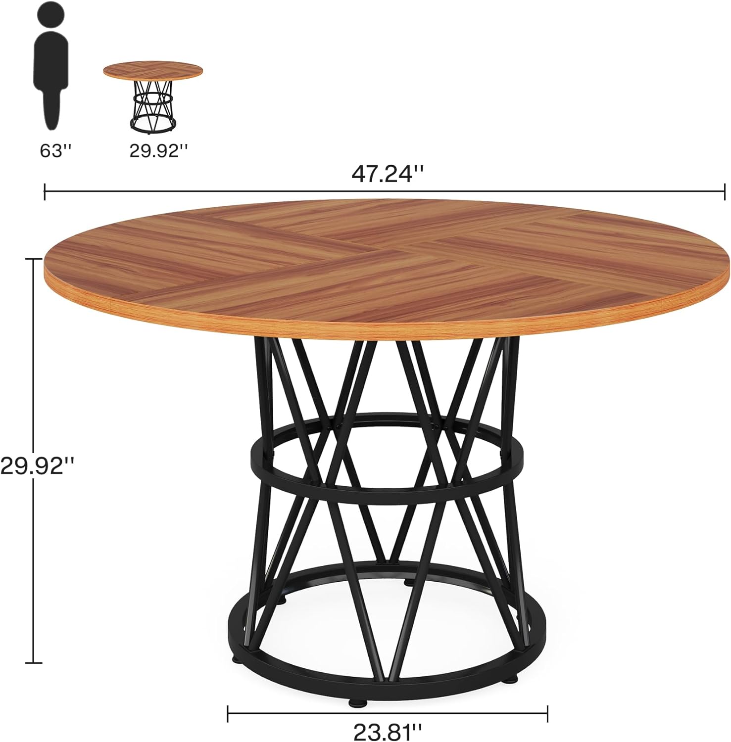 Round Dining Table 4 Farmhouse Dining Table - Temu