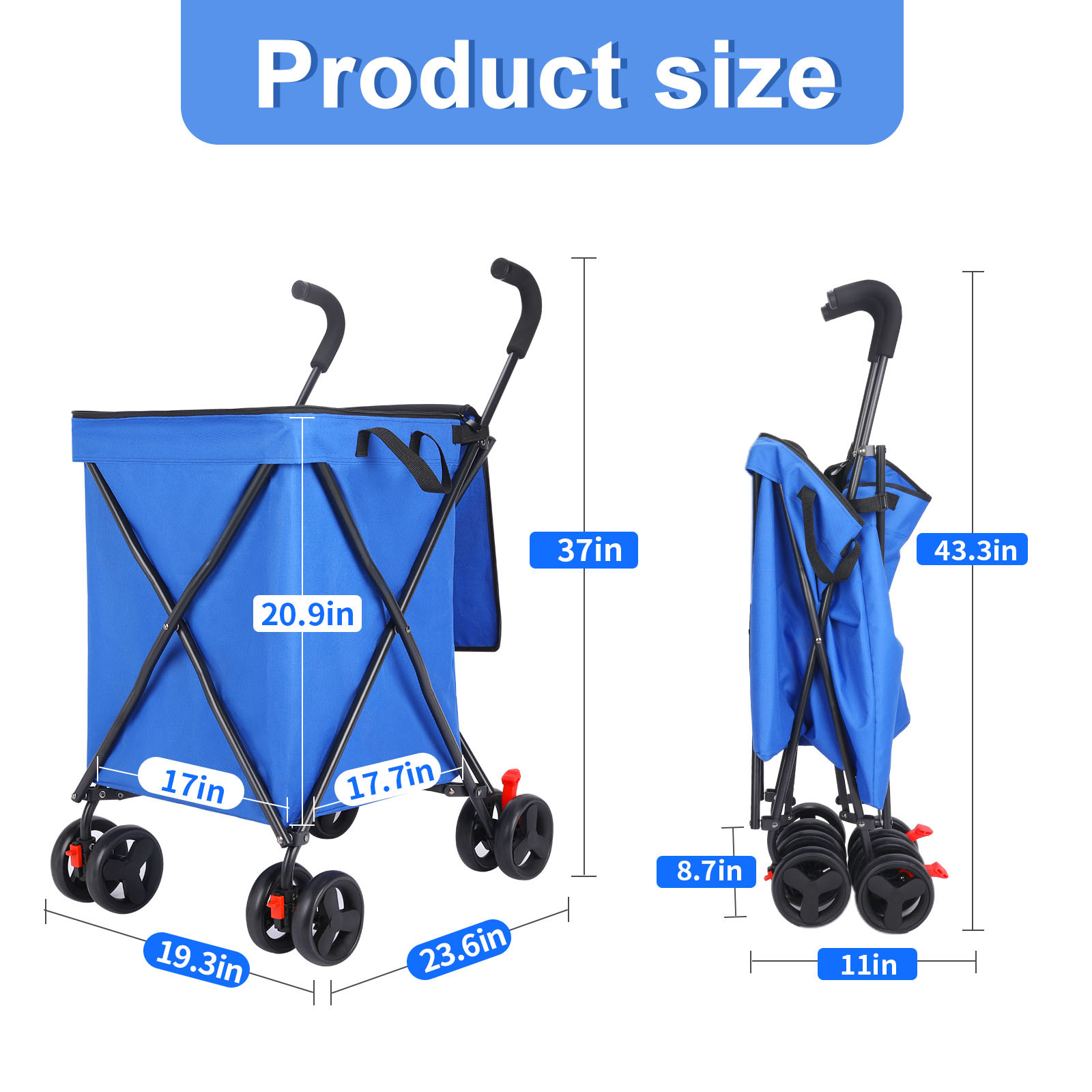 Folding Shopping Utility Cart Water resistant Heavy duty - Temu