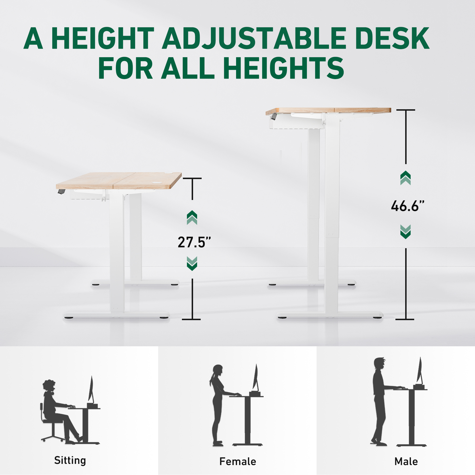 Electric Standing Desk Drawer Height Adjustable - Temu
