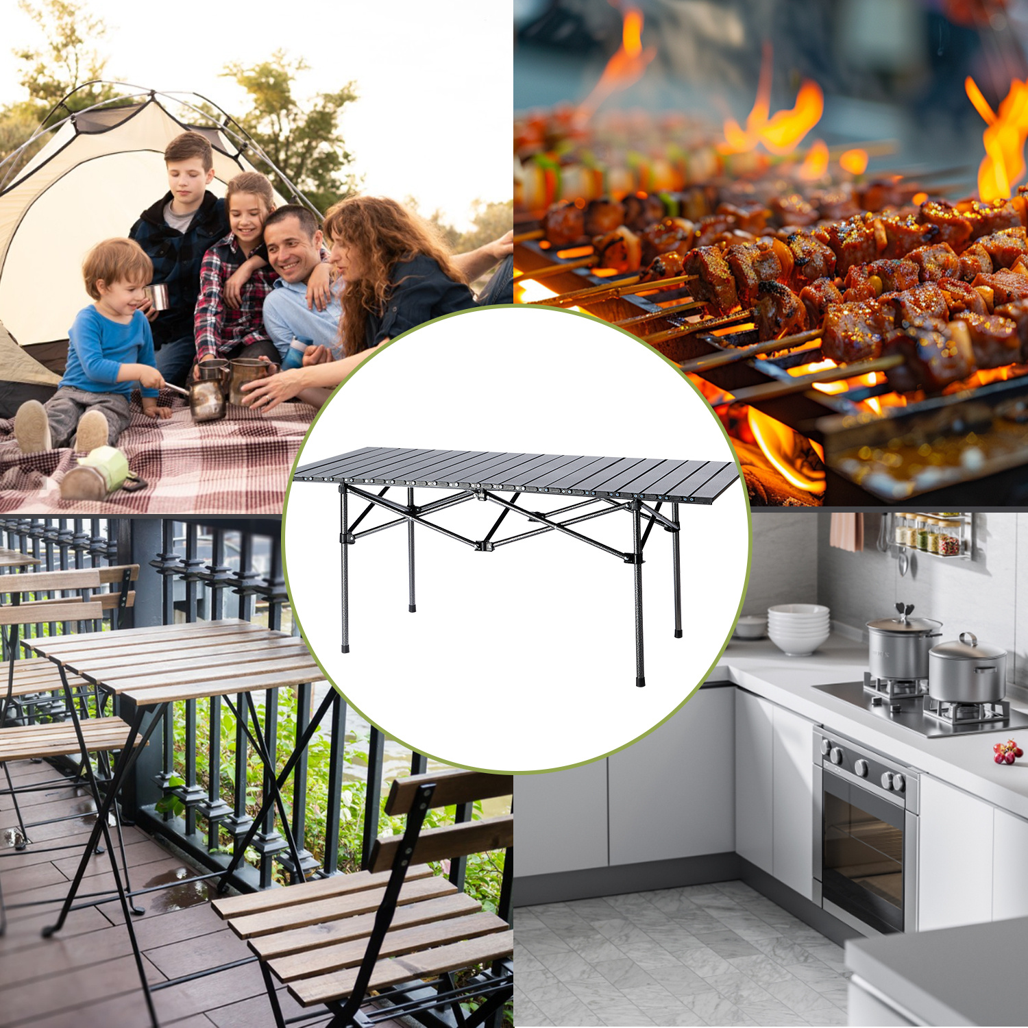 Outdoor Portable Folding Table Table Storage Pockets Folding - Temu