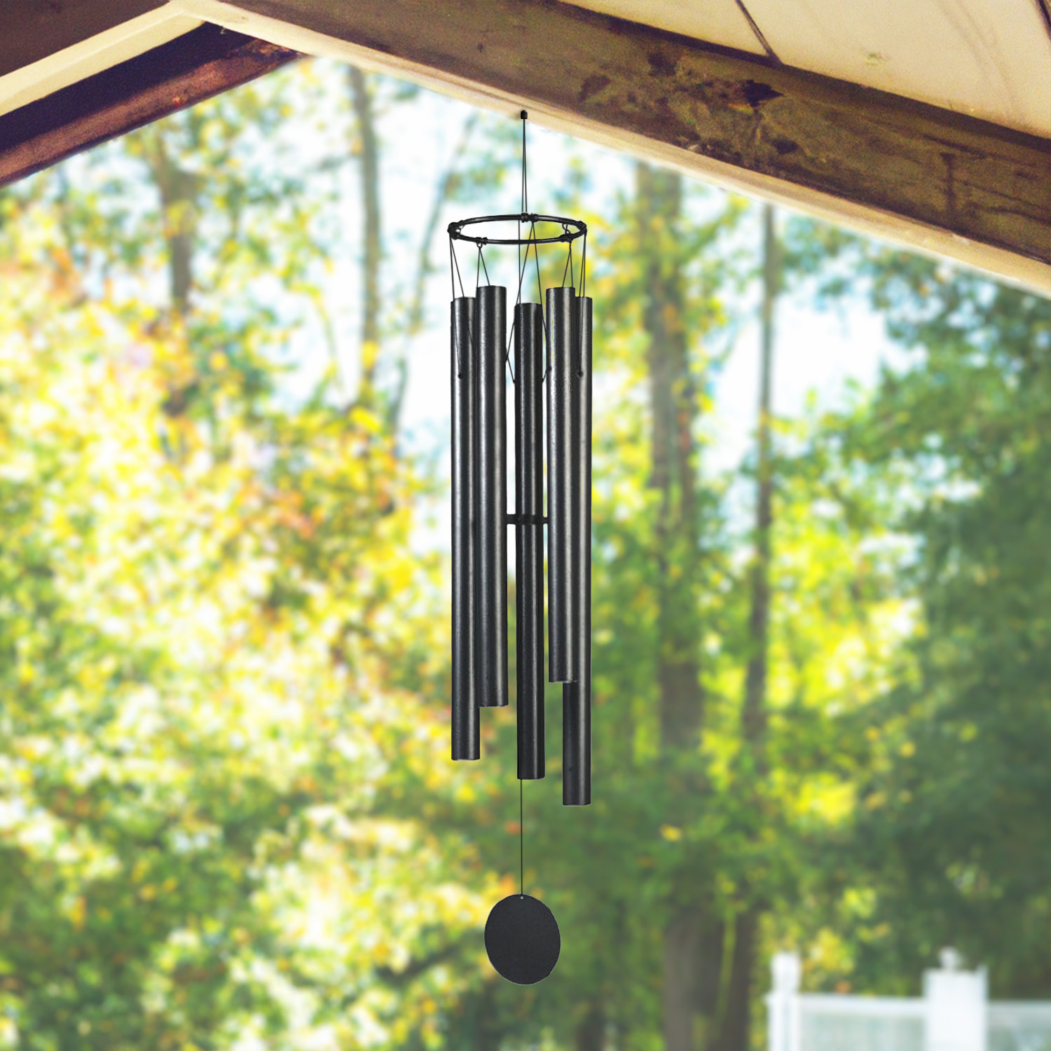 Ice Long Black Metal Traditional Wind Chime Black - Temu