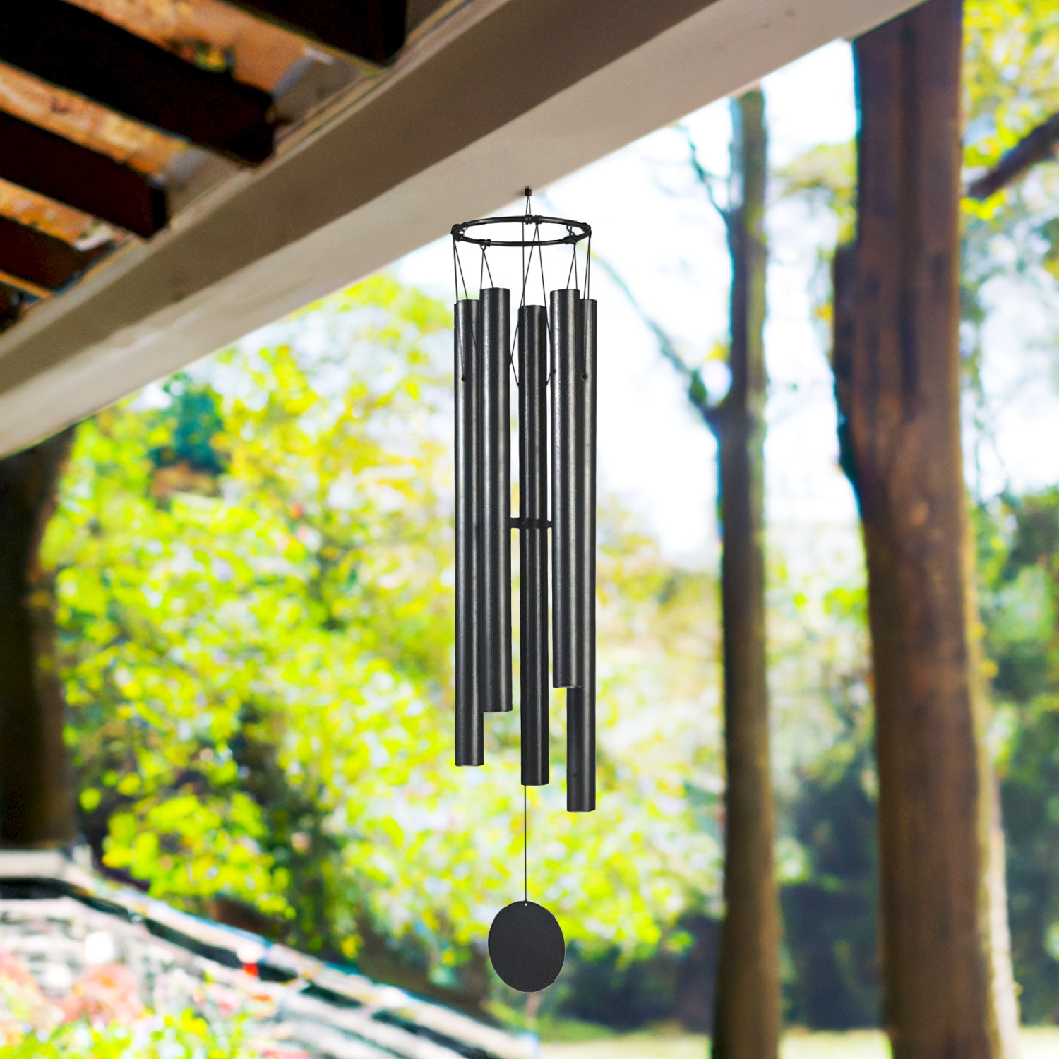 Ice Long Black Metal Traditional Wind Chime Black - Temu