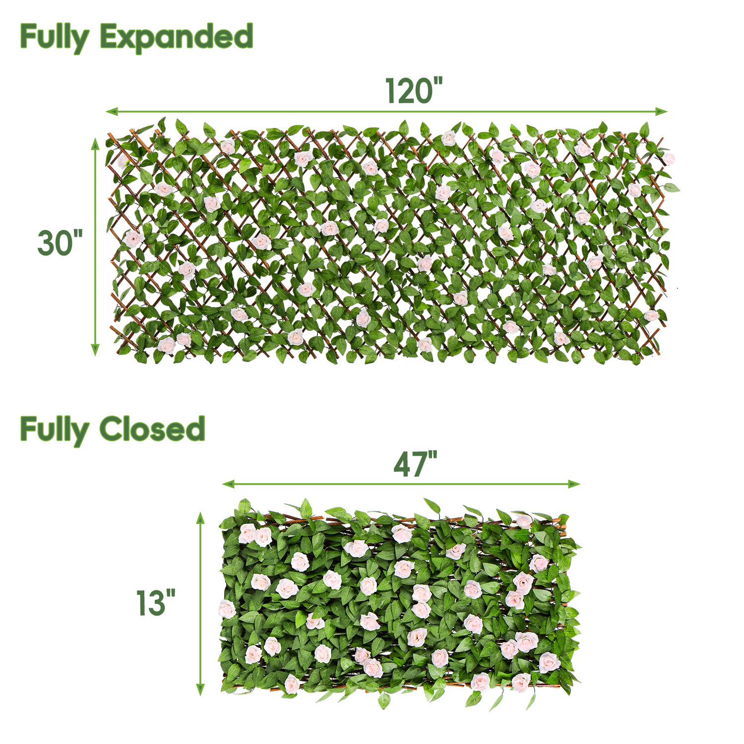 4 Pack Expandable Faux Ivy Privacy Screen Single Sided Fence Enhance ...