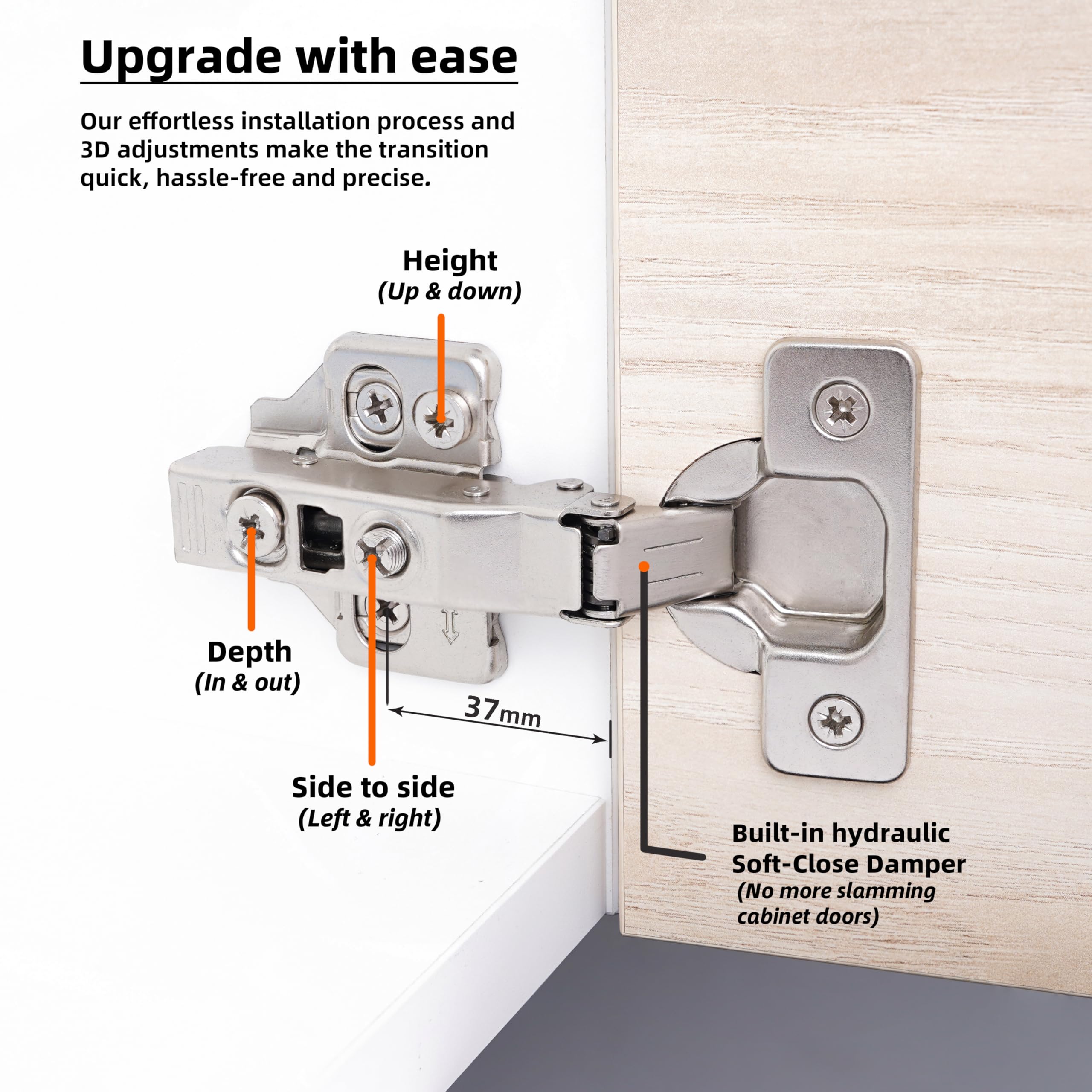 Kitchen Cabinet Frameless Hinges Soft Close Door Hinges - Temu