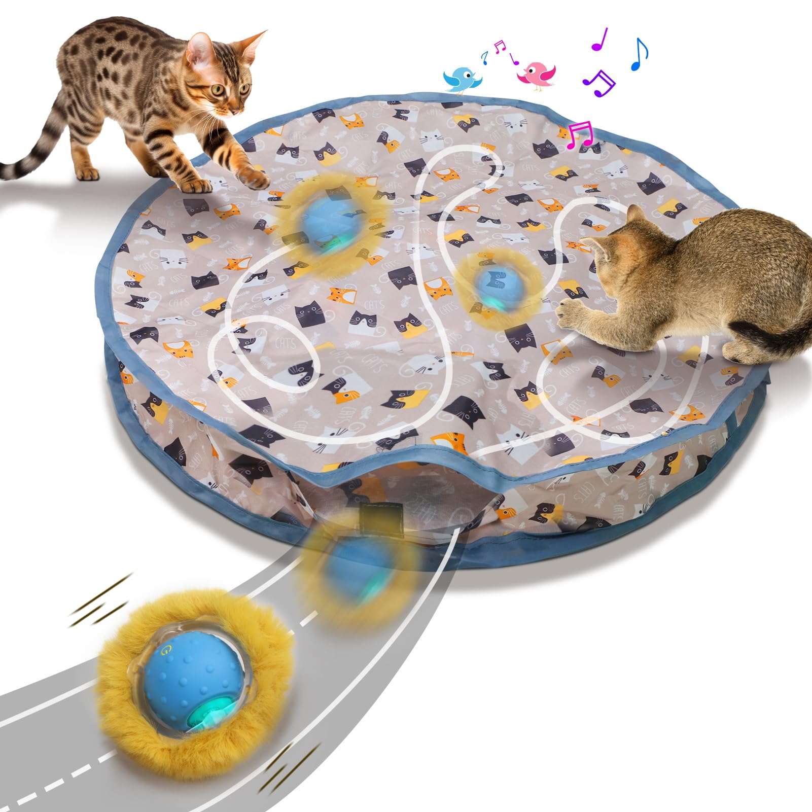 Interactive Cartoon Cat Toy Fast Rolling Motion - Temu