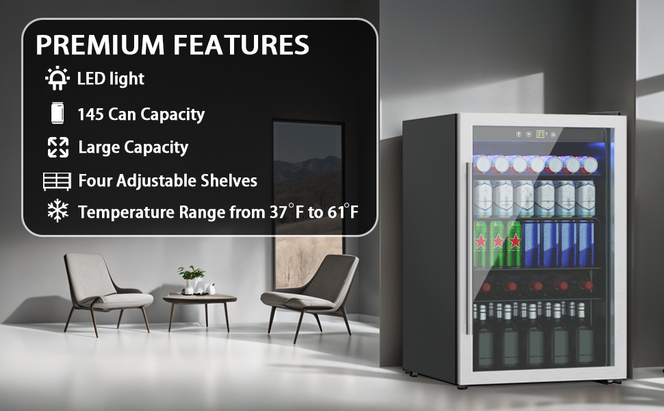 Cloudwindow Compact Beverage Refrigerator 145 /4.5 Cubic - Temu
