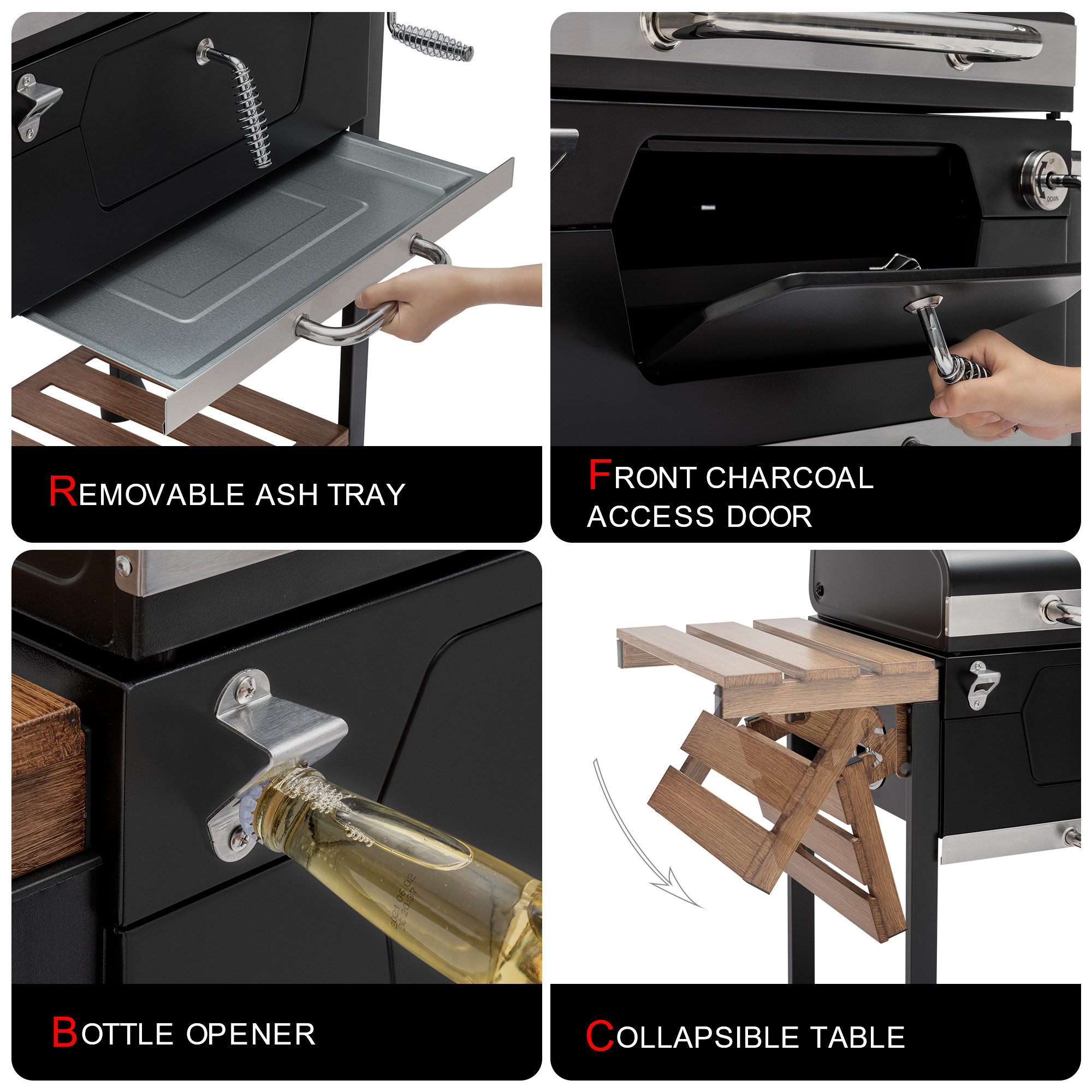 Cd Charcoal Grill Bbq Handle Folding - Temu