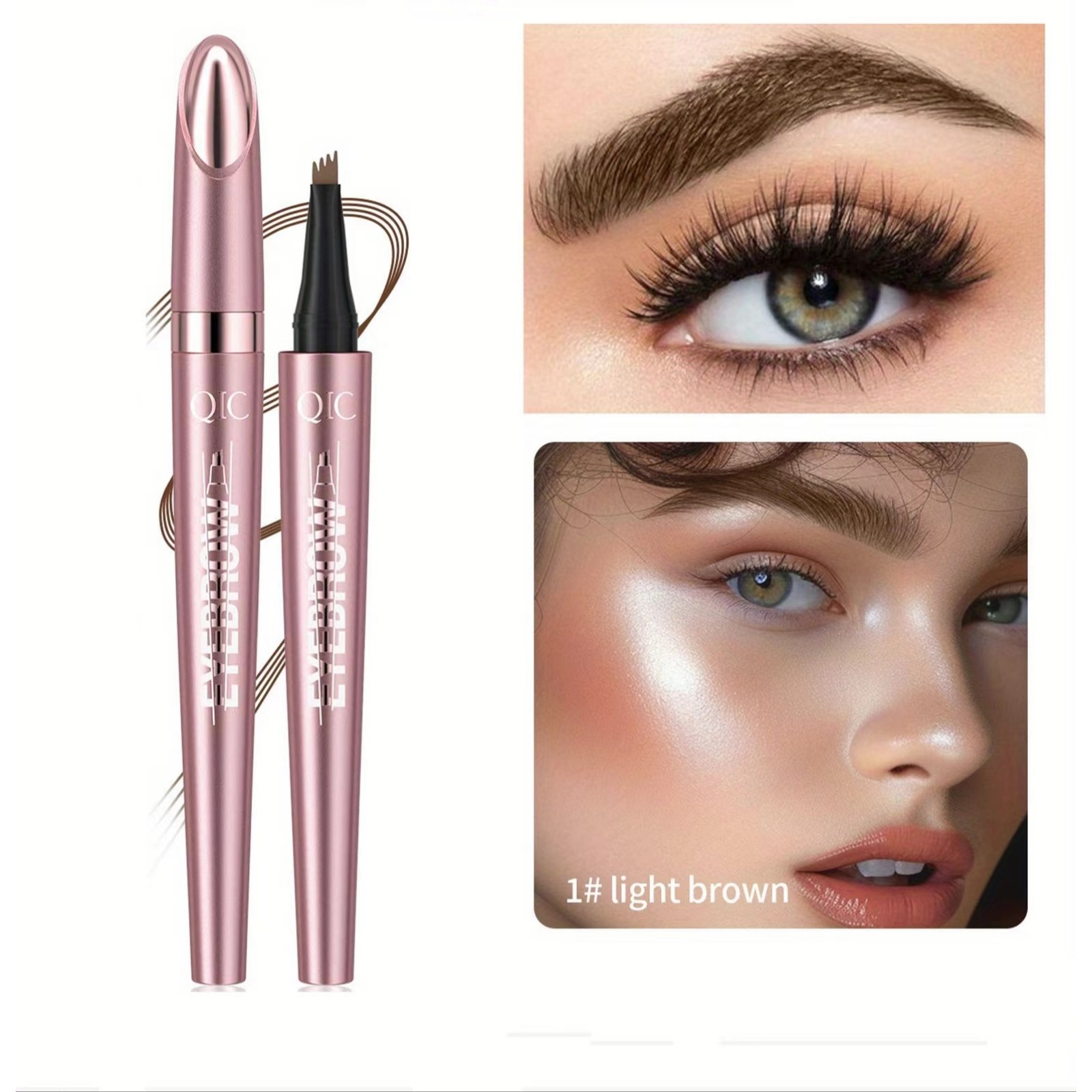 Cross border Makeup Qic Rose Gold Four claw Eyebrow Pencil - Temu