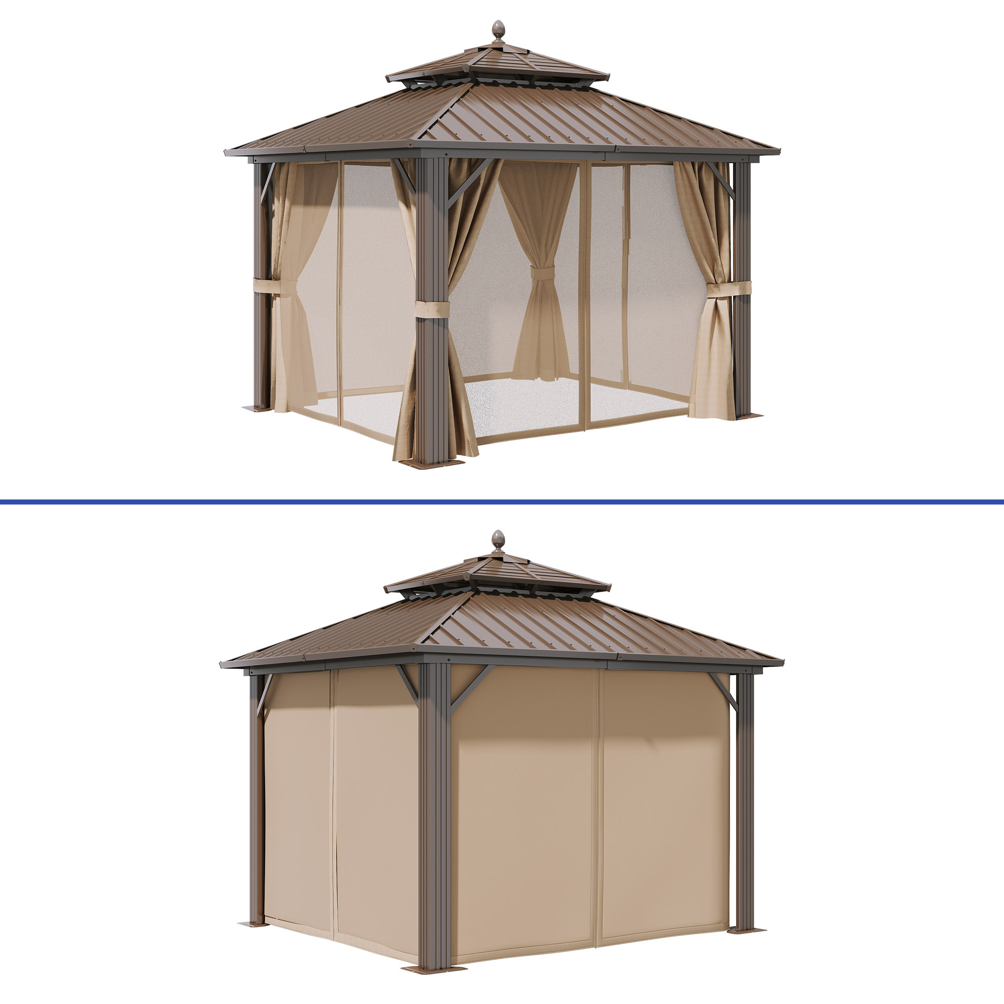 Gazebo Nettings Curtains Heavy Duty Double Roof - Temu