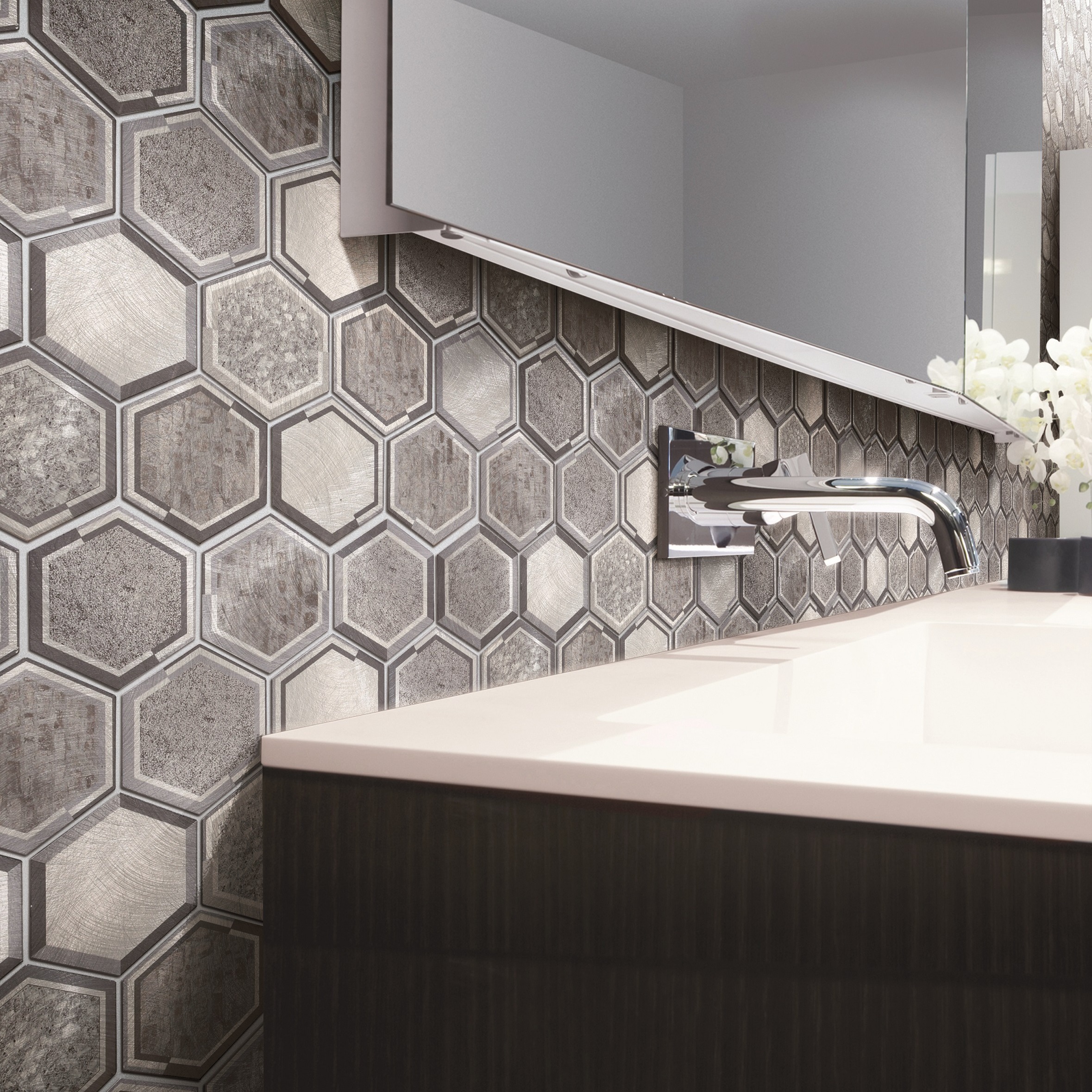 metal hexagon mosaic tile / aluminum tile / wall tile / - Temu