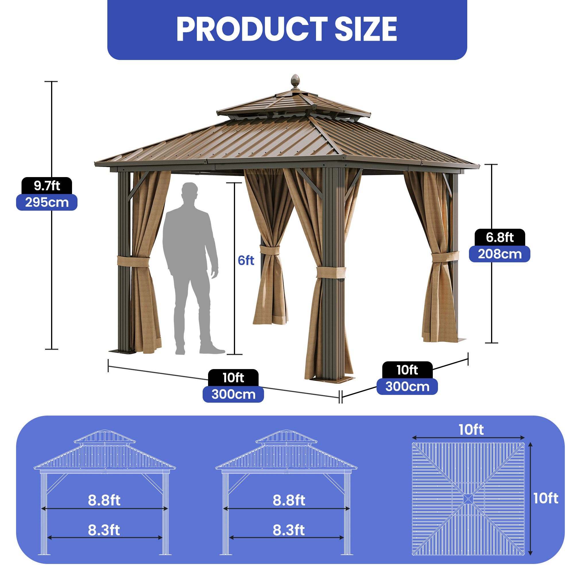 Gazebo Nettings Curtains Heavy Duty Double Roof - Temu