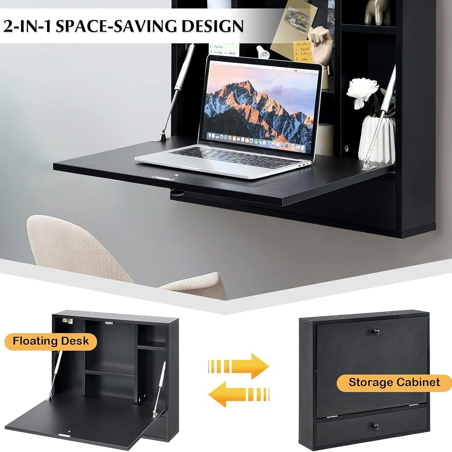Wall mounted Computer Desk Floating Desk Storage - Temu