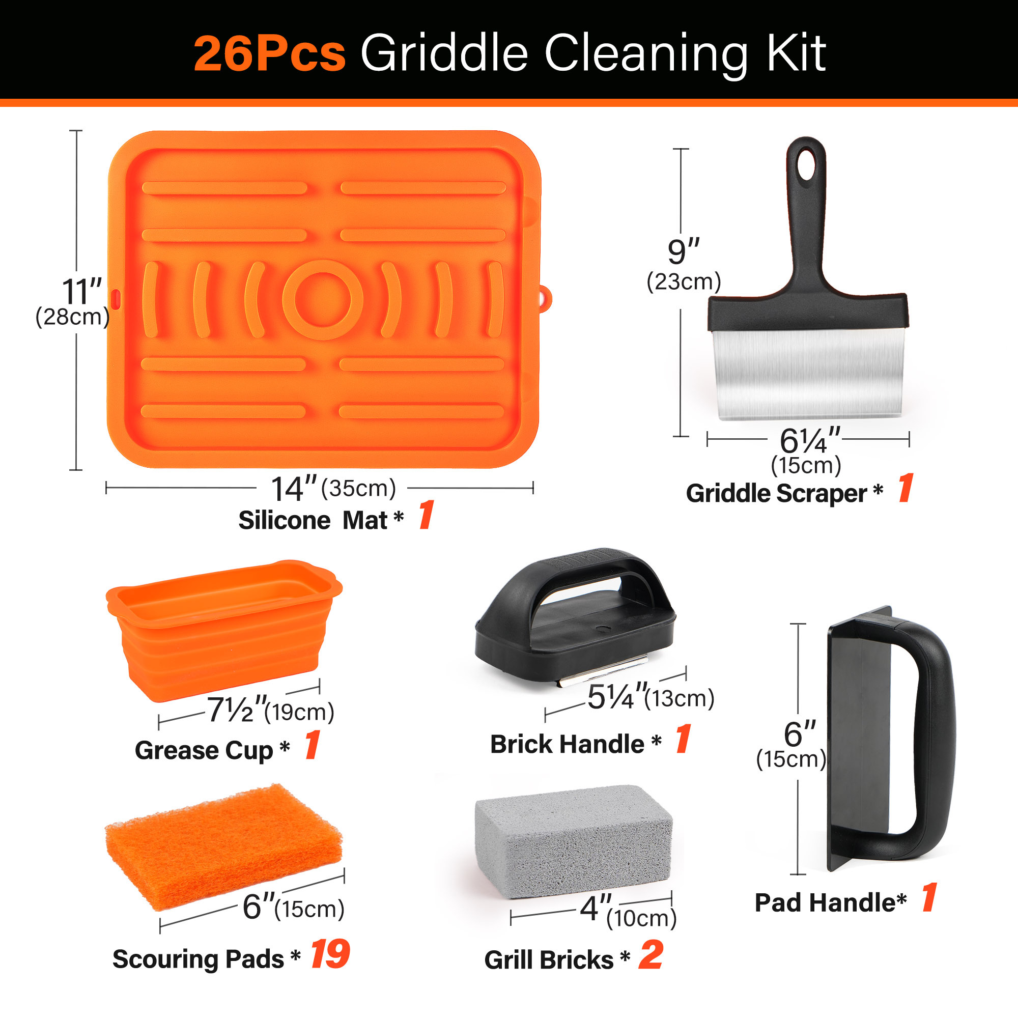 Griddle Cleaning Kit For Blackstone 26 Flat Top Griddle Accessories Set ...