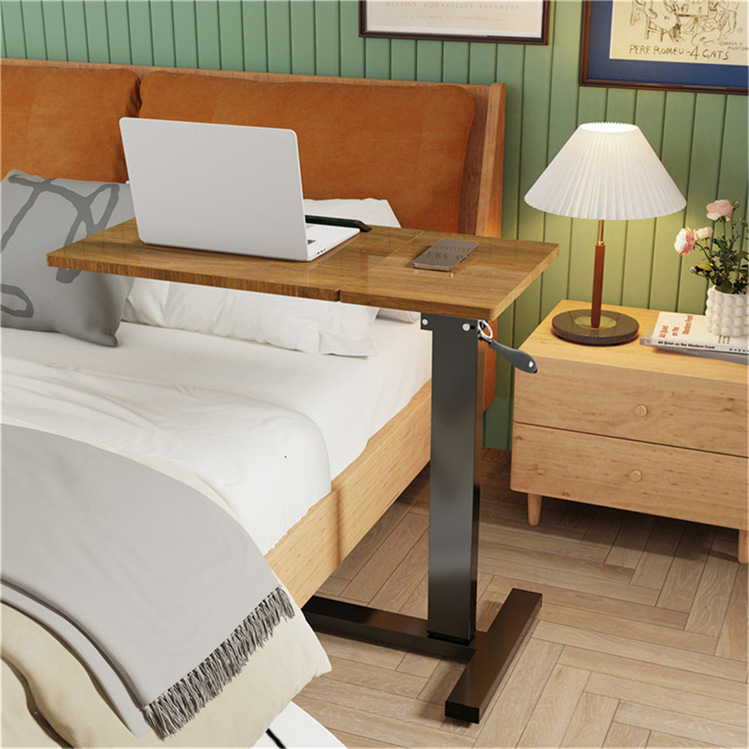 Adjustable Pneumatic Overbed Table With Wheels Split Top Tilting ...