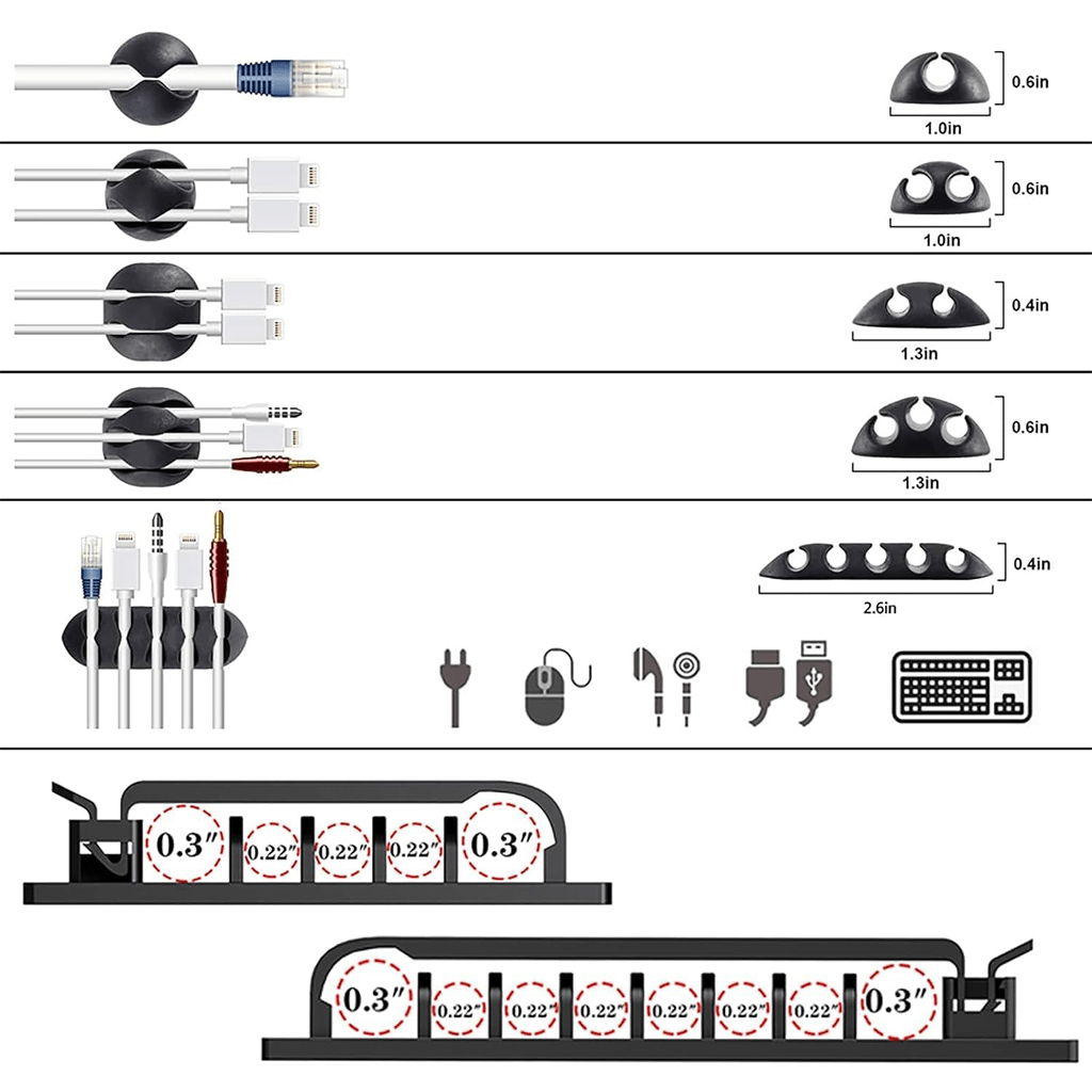 Cable Management Organizer Kit 4 Cable Sleeve Split 45cable - Temu