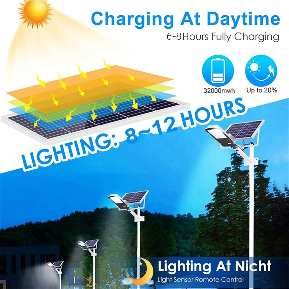 Solar Street Flood Lights Outdoor Street Light Solar Powered - Temu