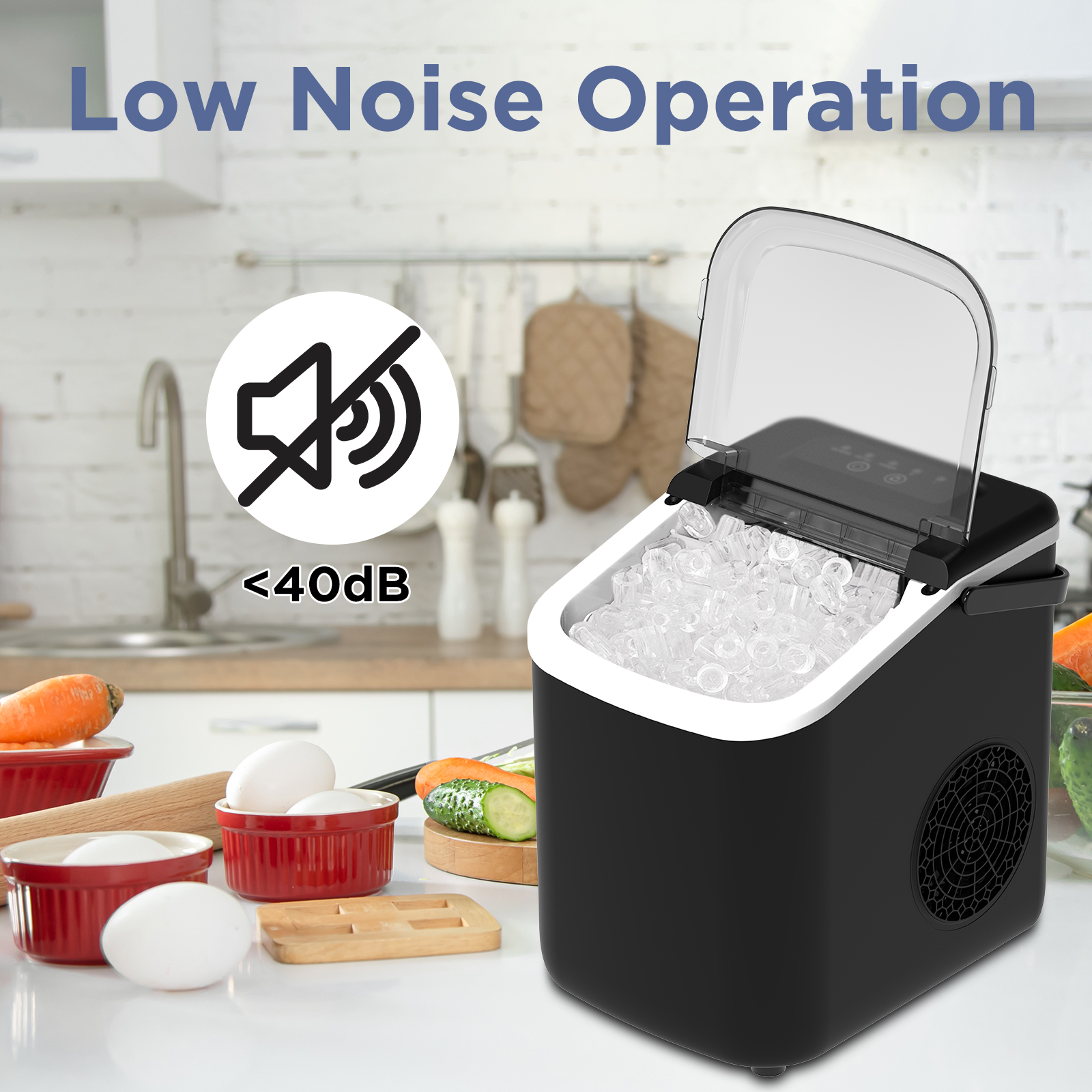 Ice Maker Countertop 9 Cubes Ready In 7 Mins 20lbs In 24hrs - Temu